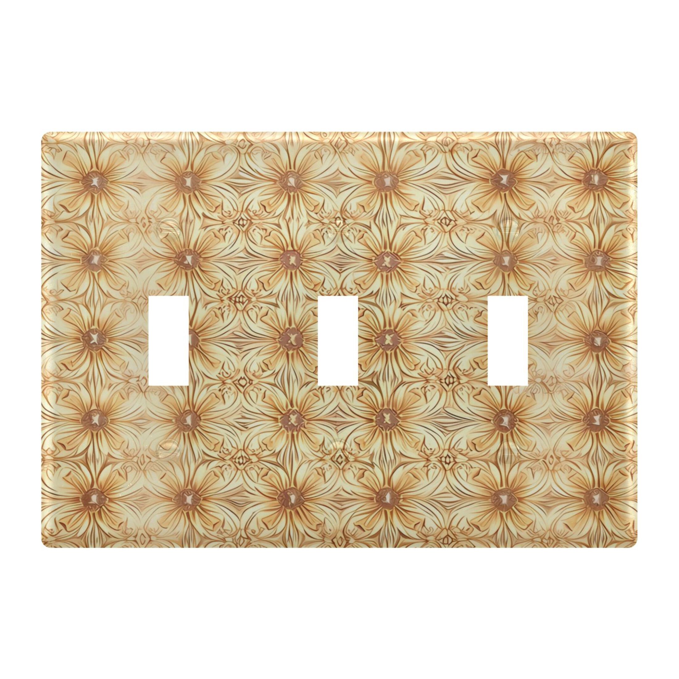 3 Gang Switch Covers Bohomia Retro Yellow Light Wall Plate Home ...