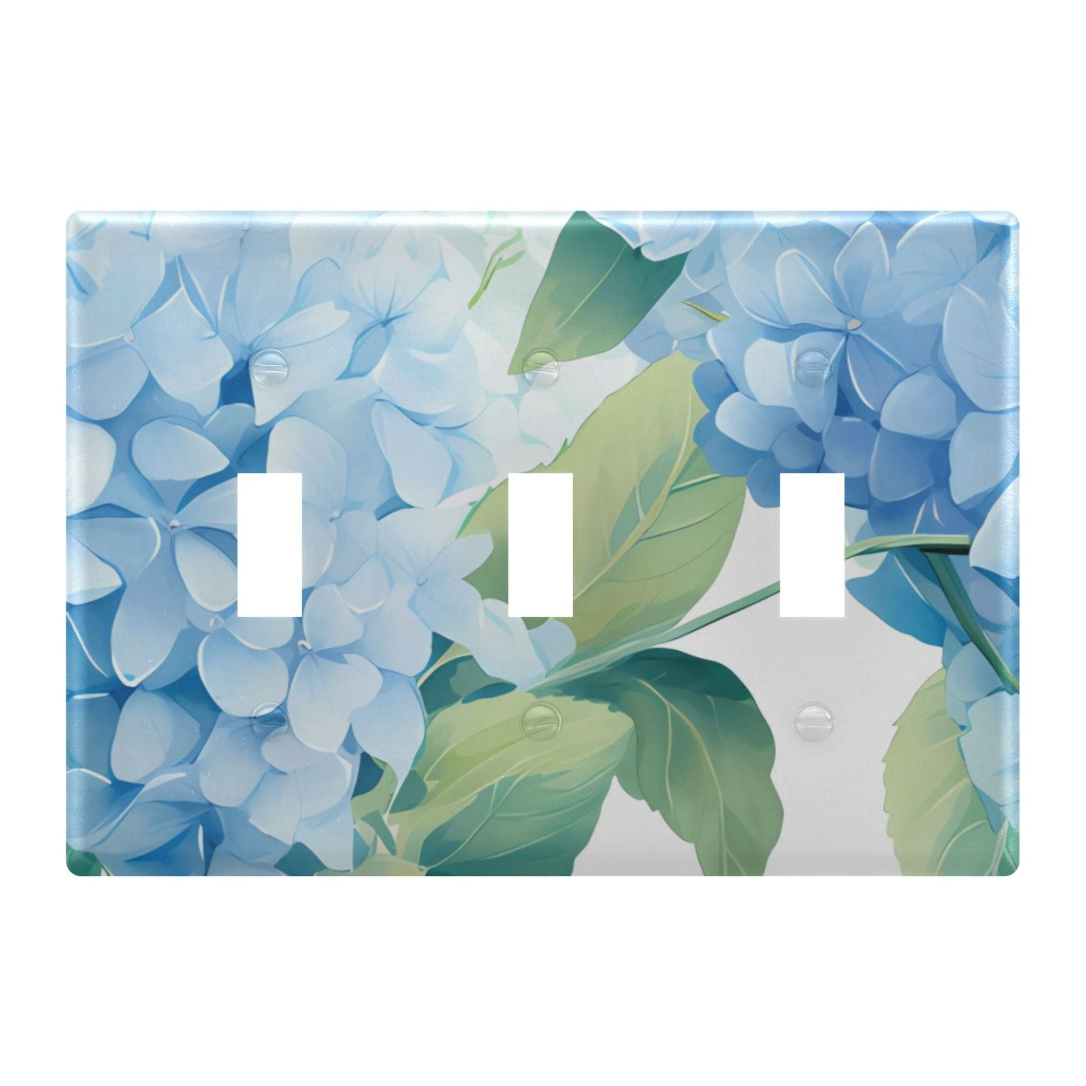 3 Gang Switch Covers Butterflies in Hydrangea Light Wall Plate Home ...