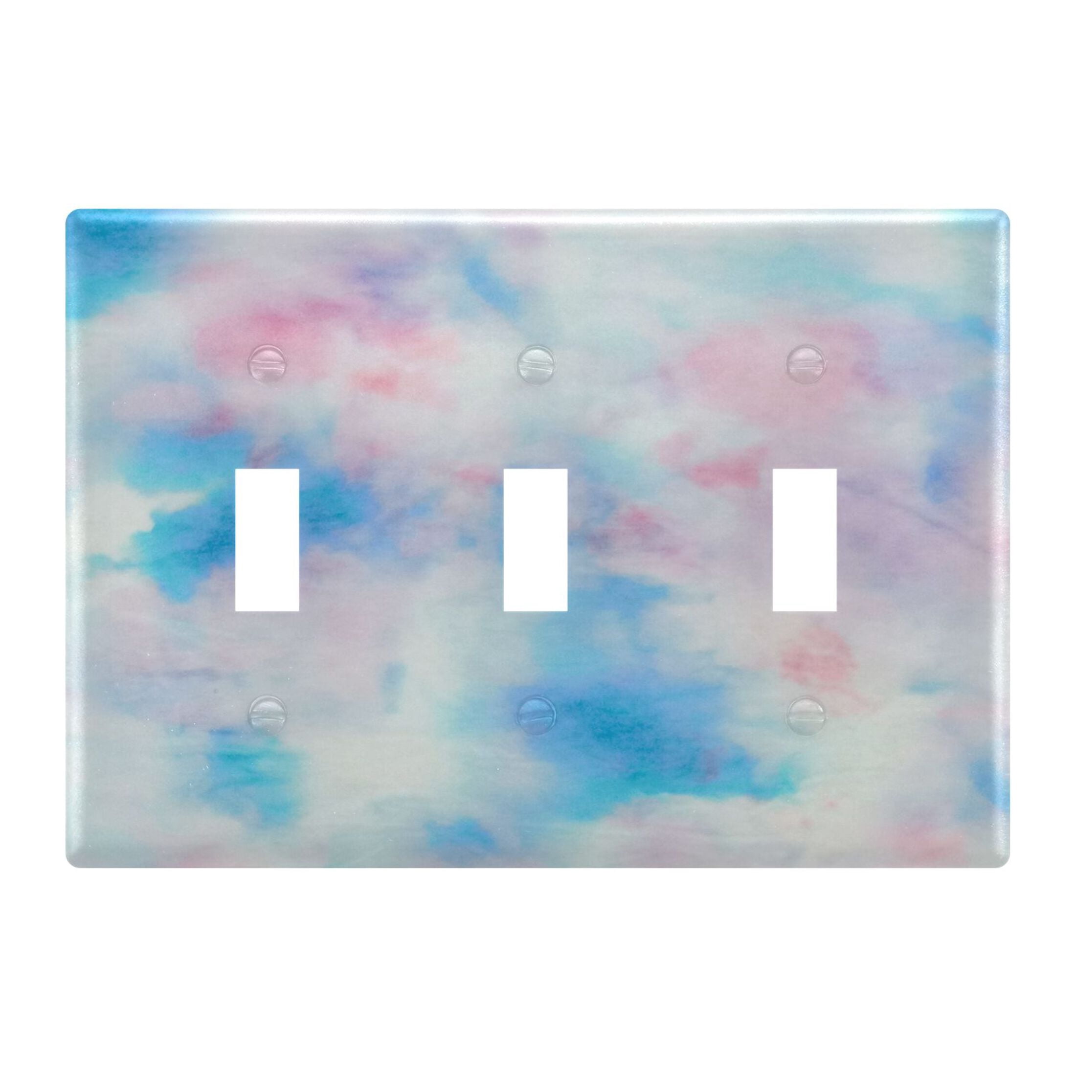 3 Gang Switch Covers Colorful Tie Dye Design Light Wall Plate Home ...