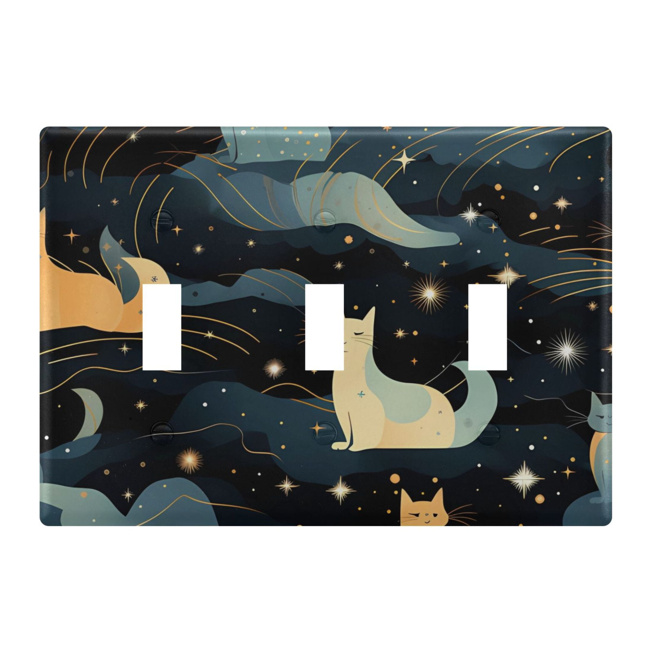 3 Gang Switch Covers Cute Cats Light Wall Plate Home Faceplate Switch ...