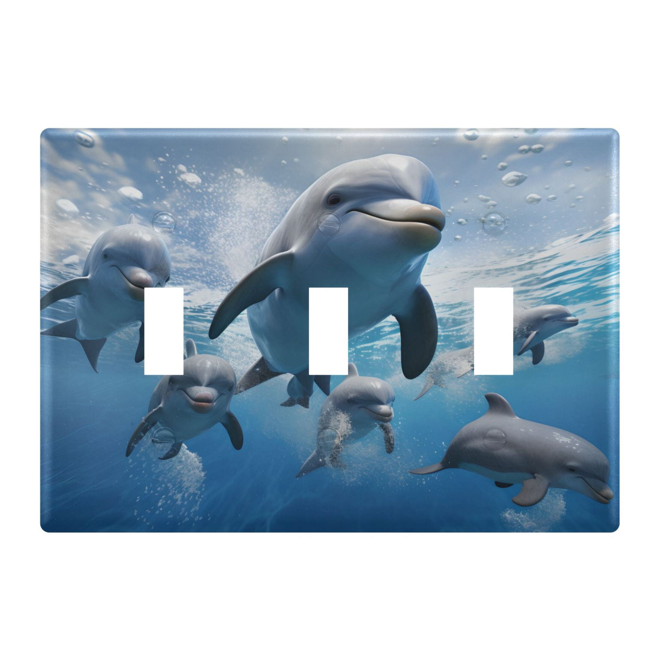 3 Gang Switch Covers Dolphins Light Wall Plate Home Faceplate Switch ...