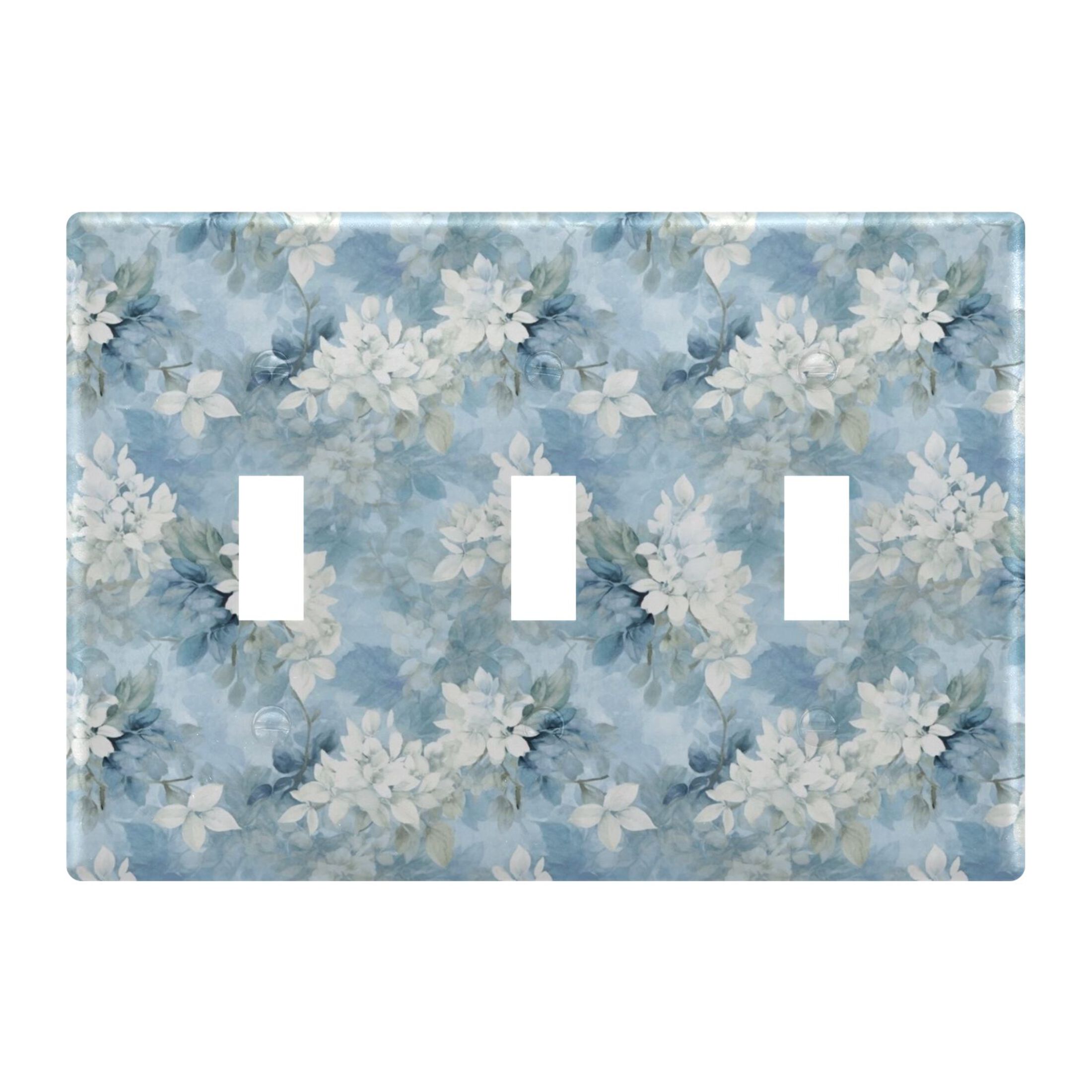 3 Gang Switch Covers Floral Flowers Light Wall Plate Home Faceplate ...