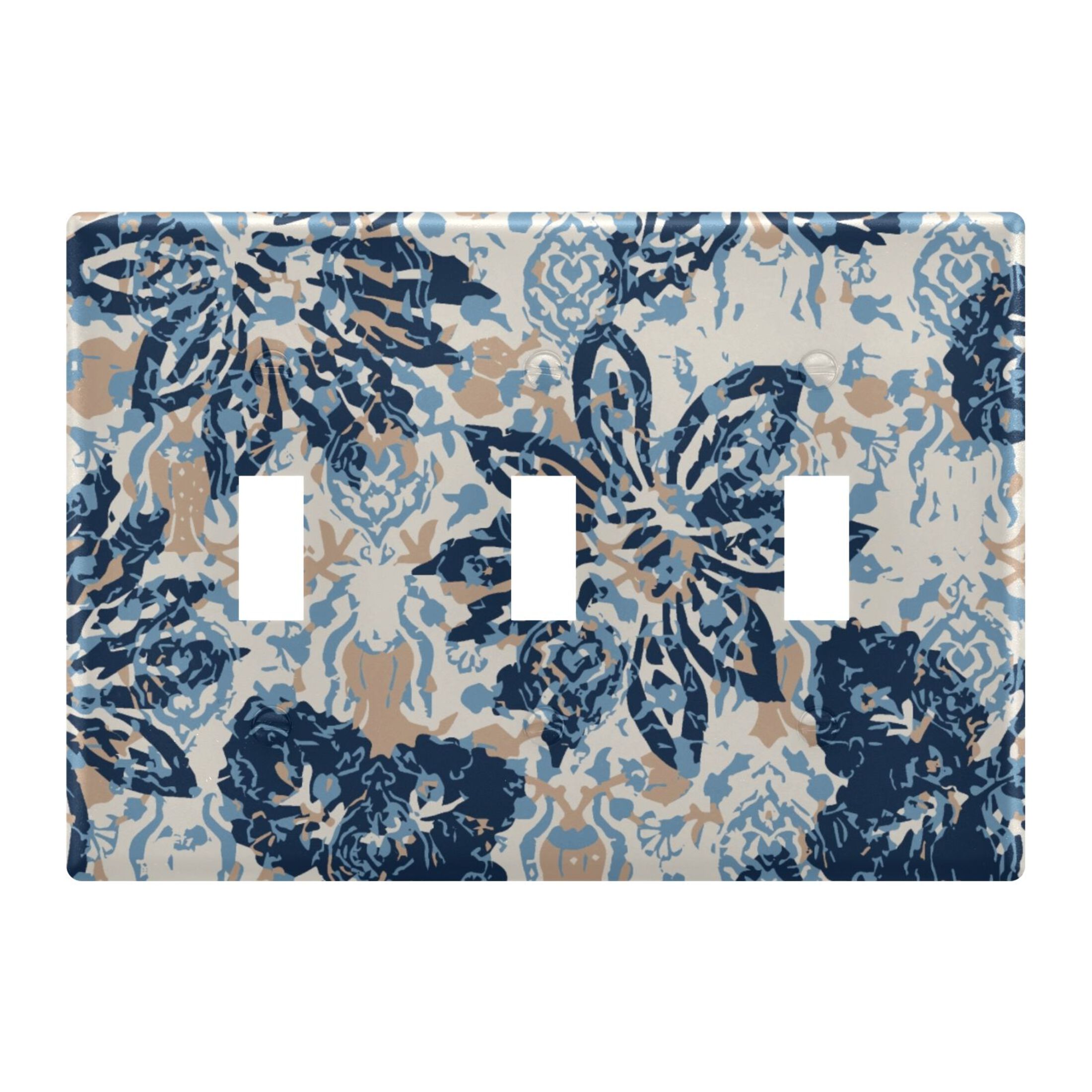 3 Gang Switch Covers Floral and Paisley Flowers Light Wall Plate Home ...