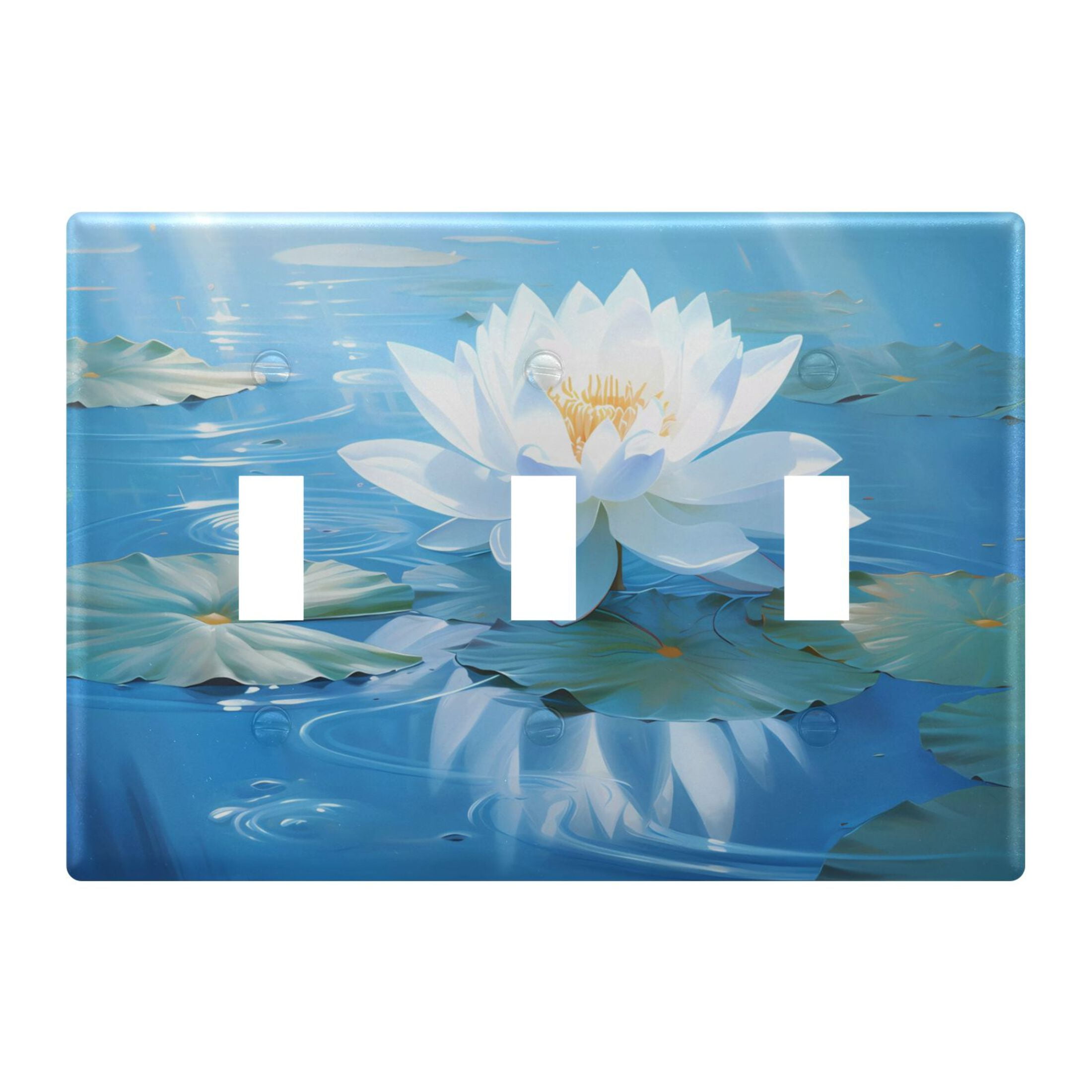 3 Gang Switch Covers Flower Lotus Light Wall Plate Home Faceplate ...