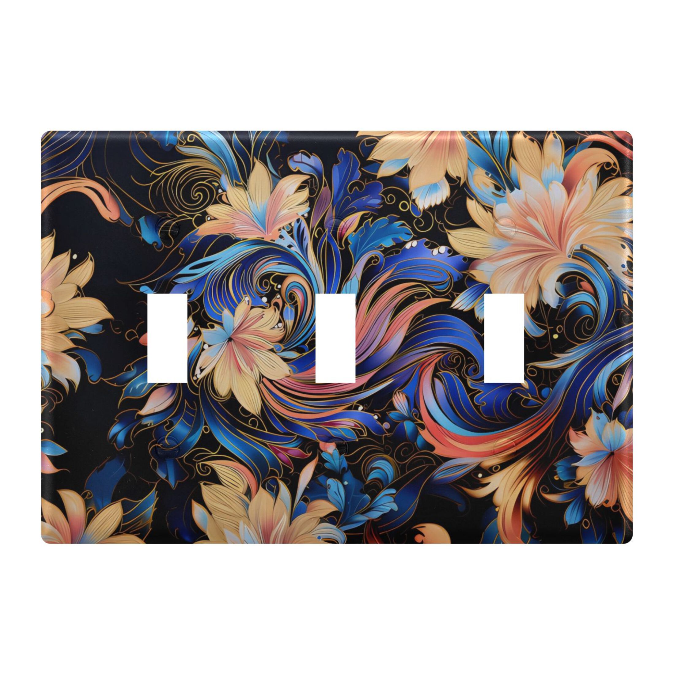 3 Gang Switch Covers Flowers Light Wall Plate Home Faceplate Switch ...