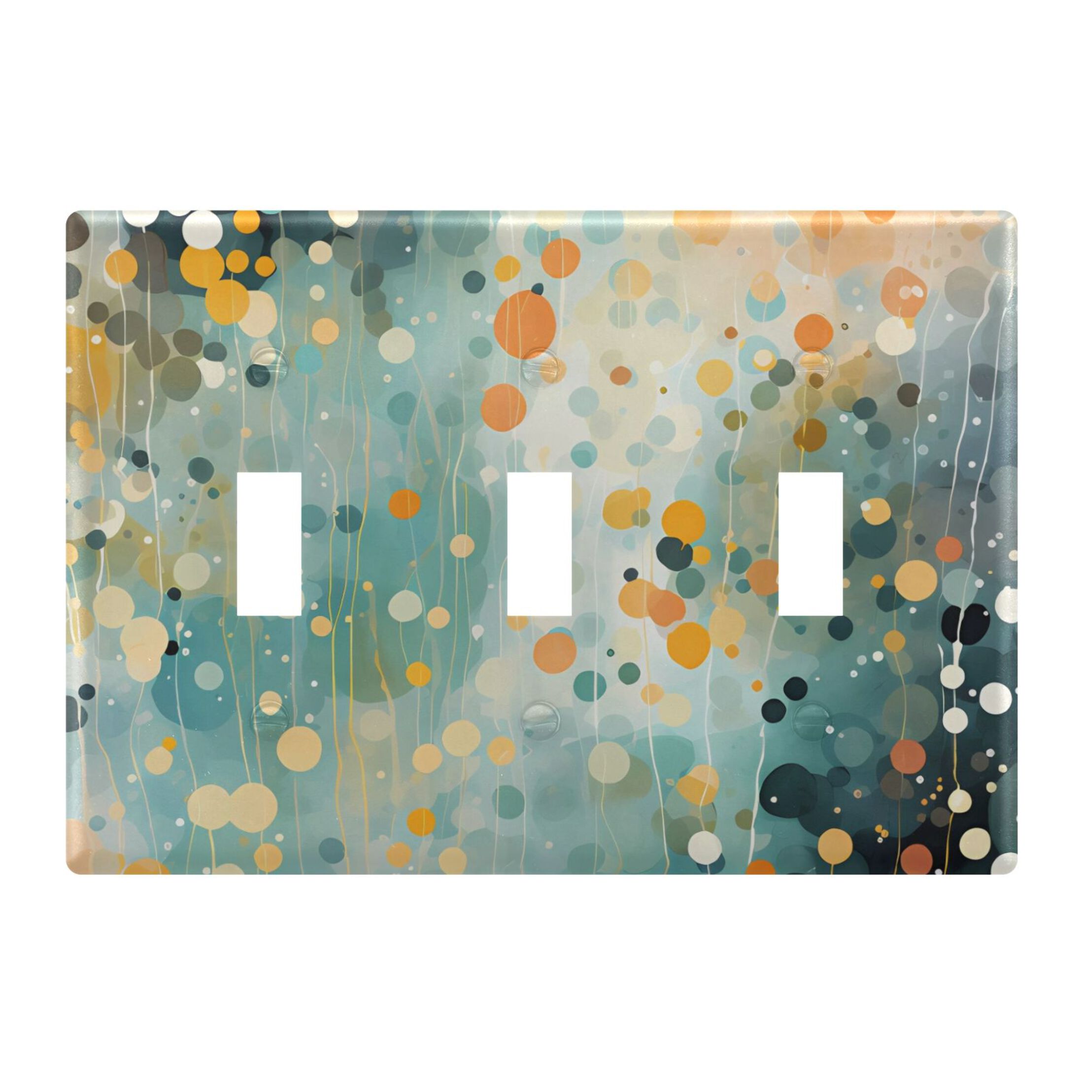 3 Gang Switch Covers Green Abstract Marble Light Wall Plate Home ...