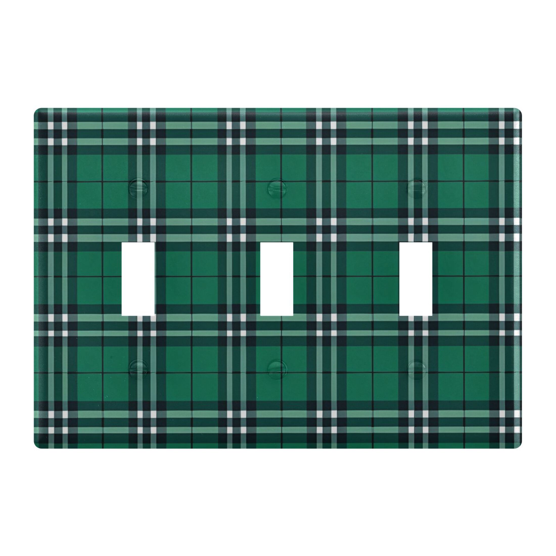 3 Gang Switch Covers Green Lattice Grid Light Wall Plate Home Faceplate ...