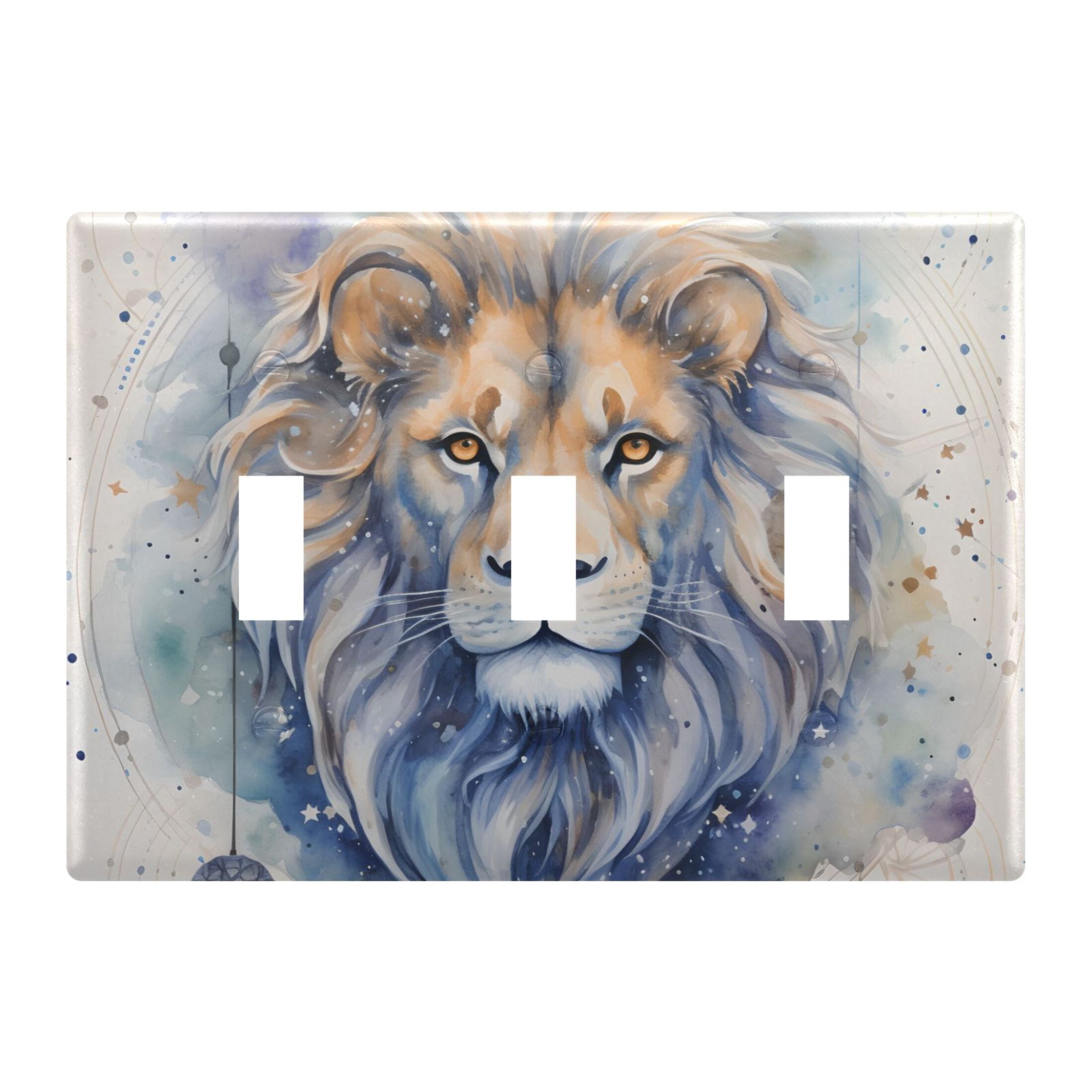 3 Gang Switch Covers Lion Boho Light Wall Plate Home Faceplate Switch ...