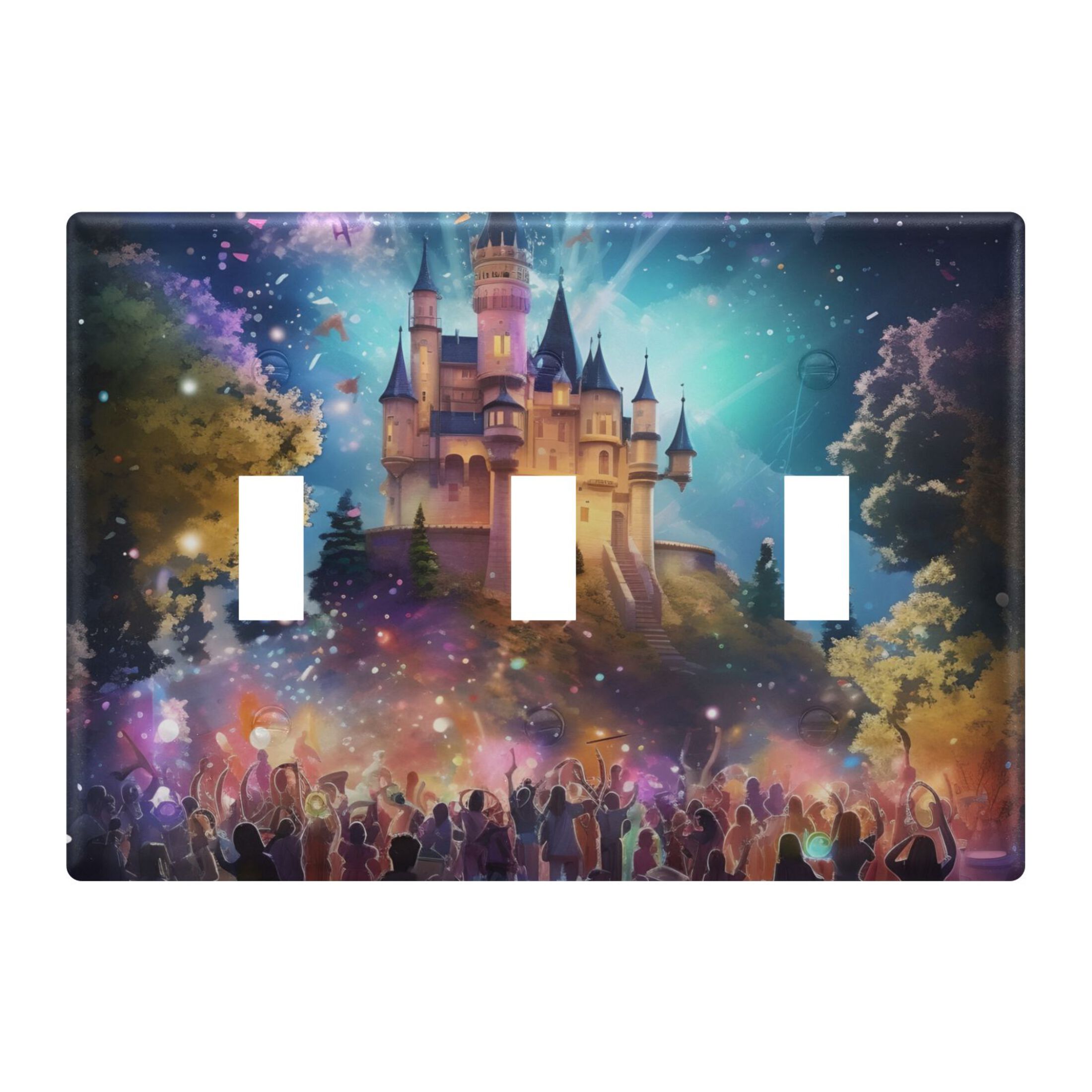 3 Gang Switch Covers Magic Castle Light Wall Plate Home Faceplate ...