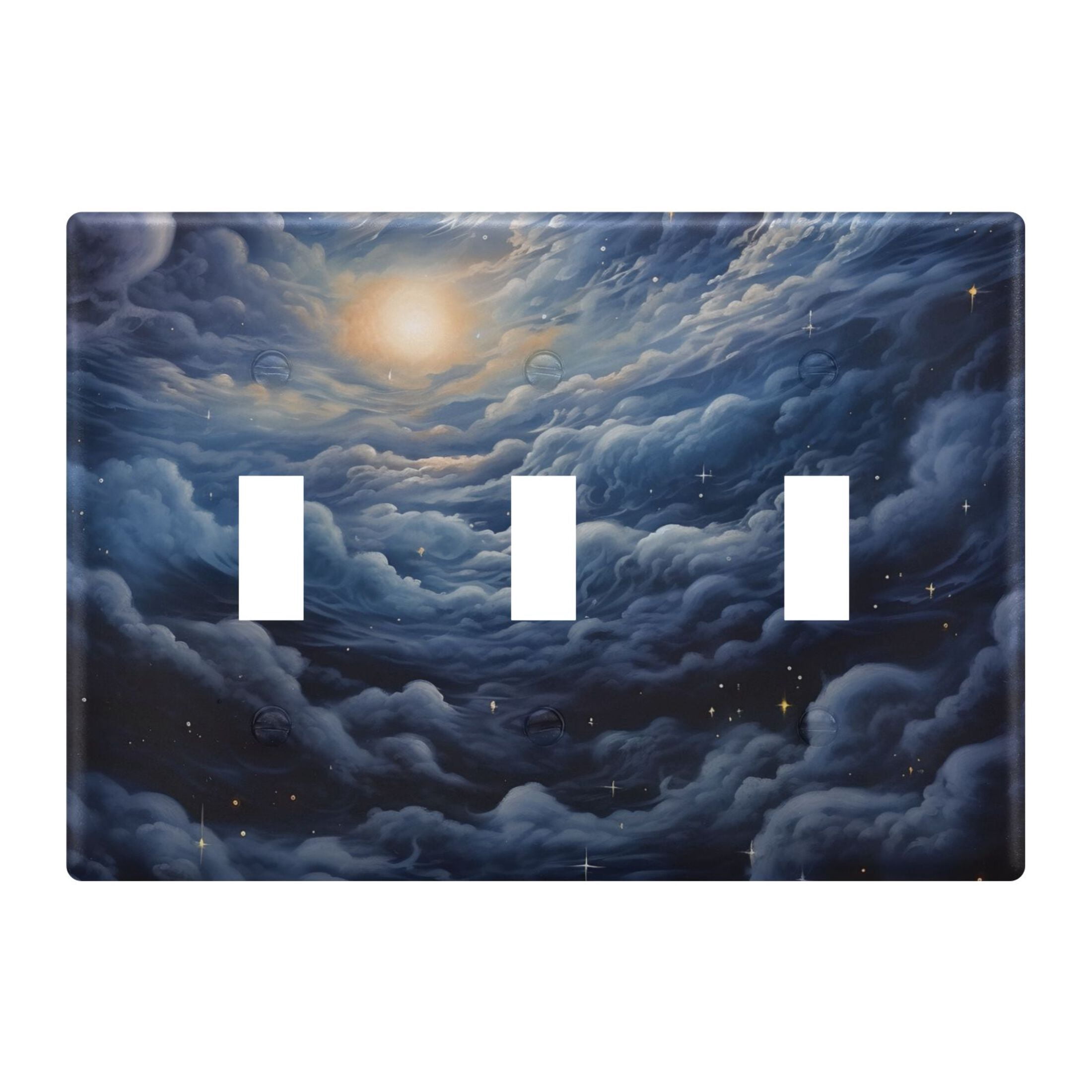 3 Gang Switch Covers Moon in Clouds Light Wall Plate Home Faceplate ...