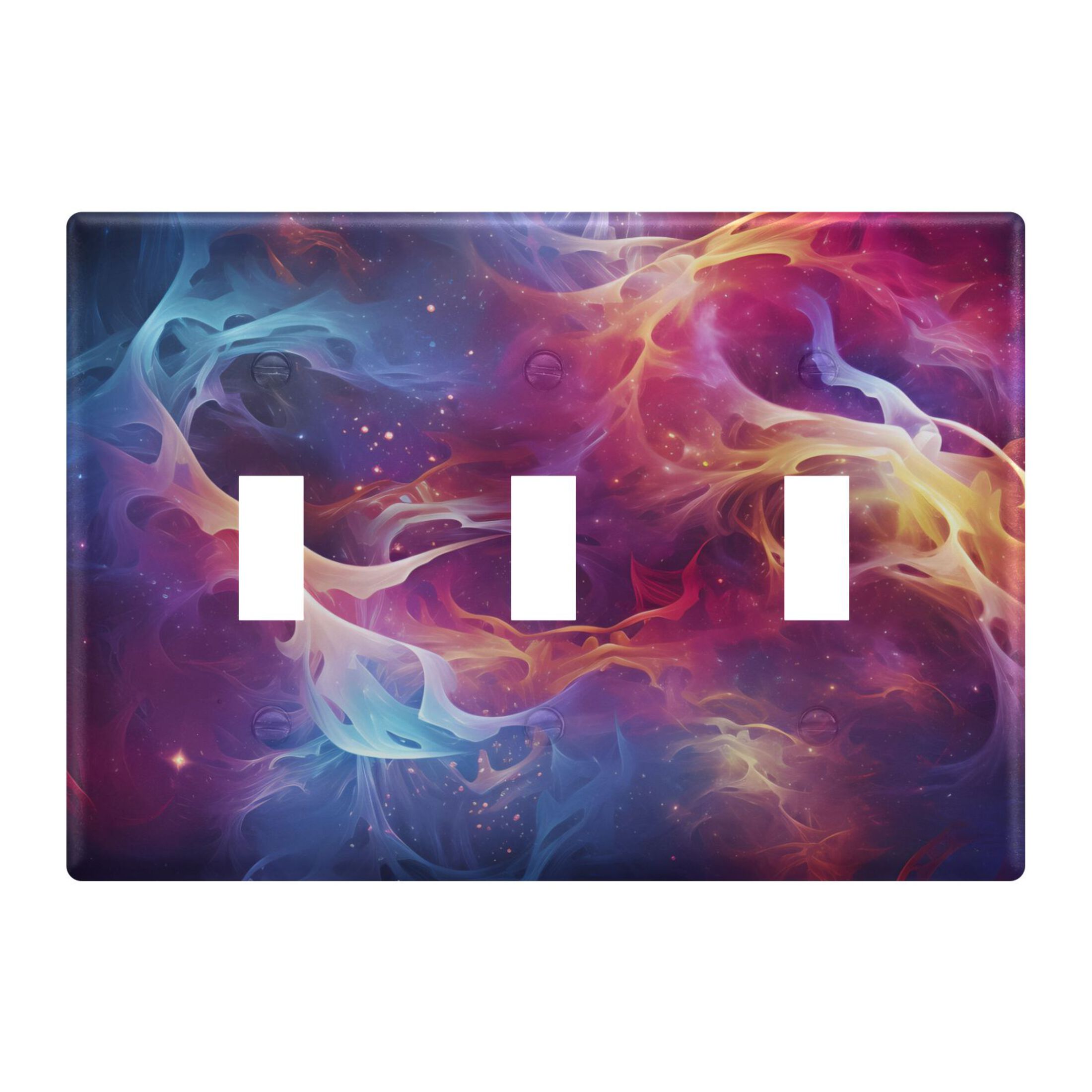 3 Gang Switch Covers Night Sky Print Light Wall Plate Home Faceplate ...