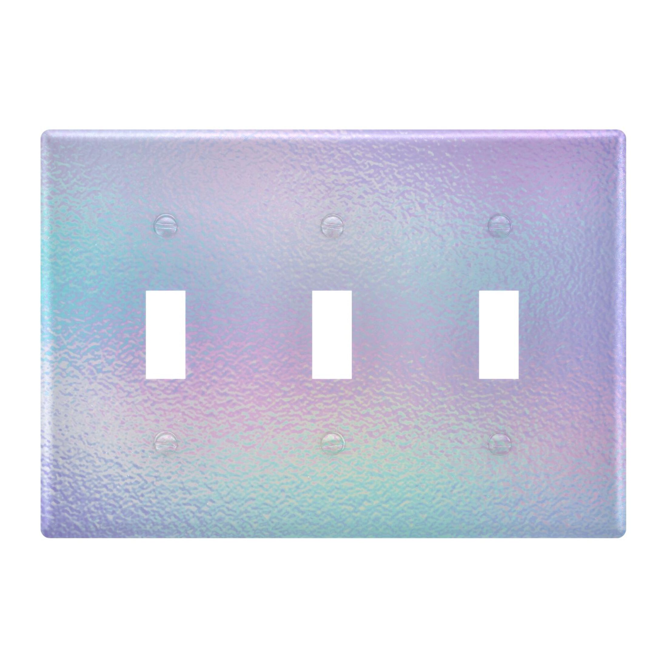 3 Gang Switch Covers Rainbow and Purple Light Wall Plate Home Faceplate ...