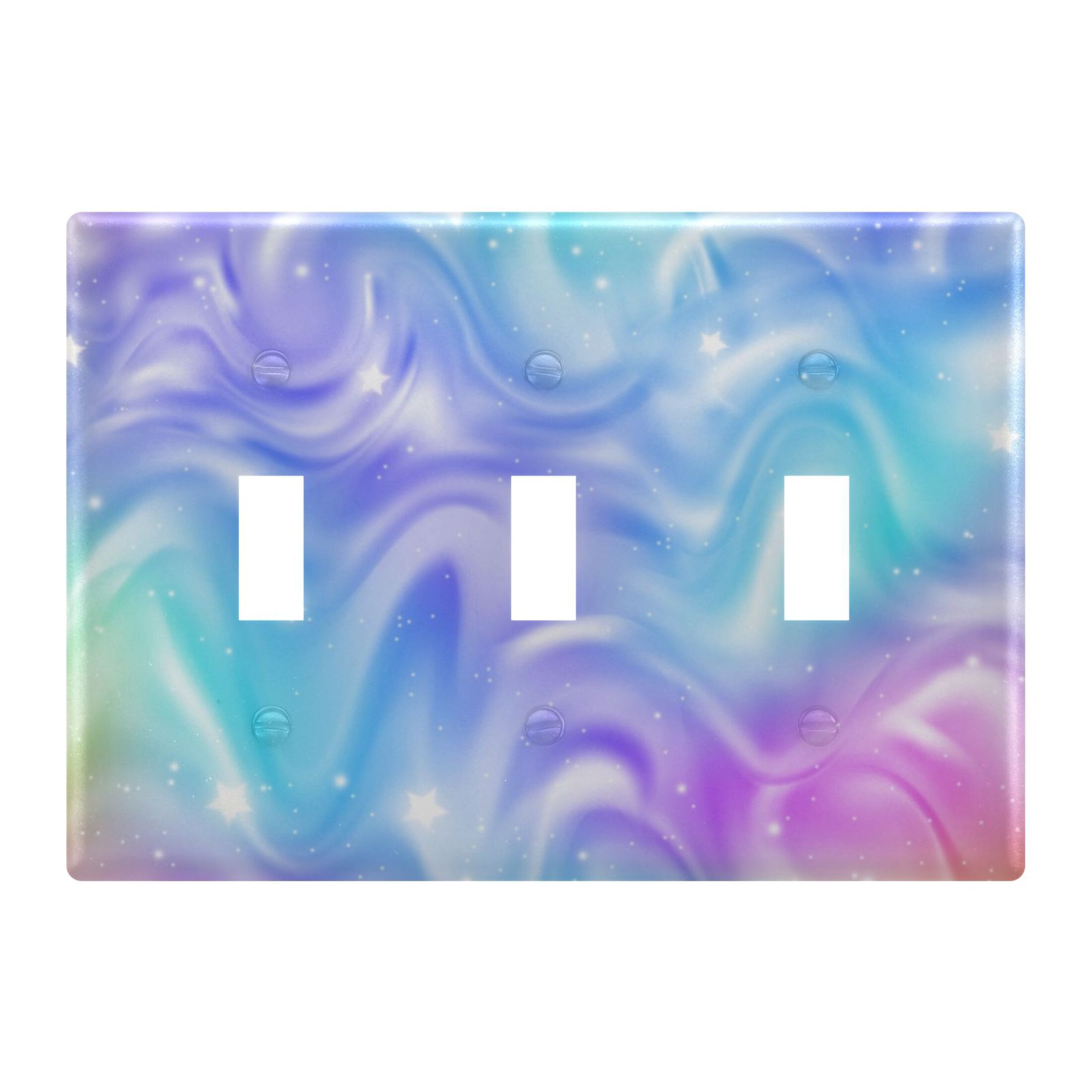3 Gang Switch Covers Rainbow with Stars Light Wall Plate Home Faceplate ...