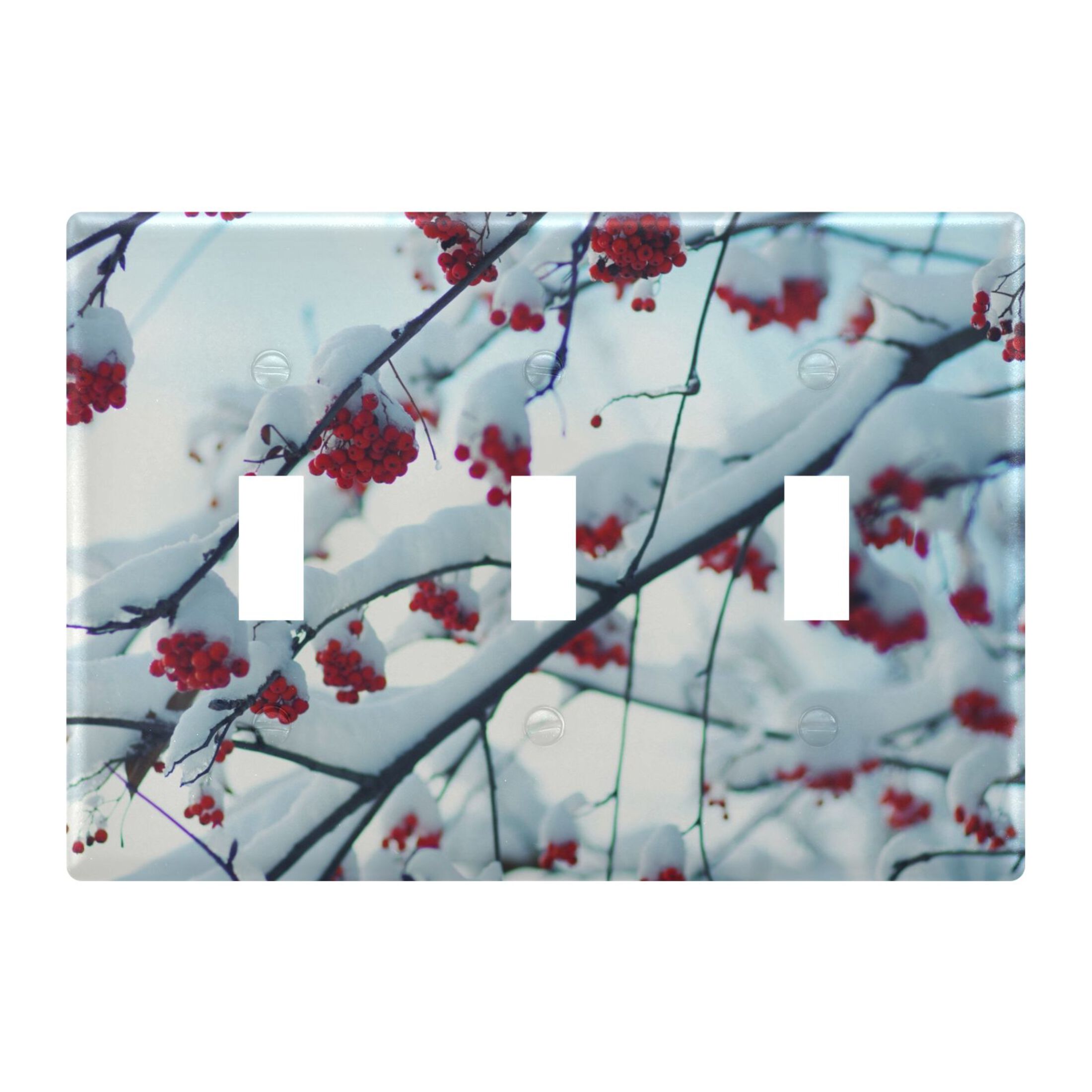 3 Gang Switch Covers Red Bunches with Snow Light Wall Plate Home ...