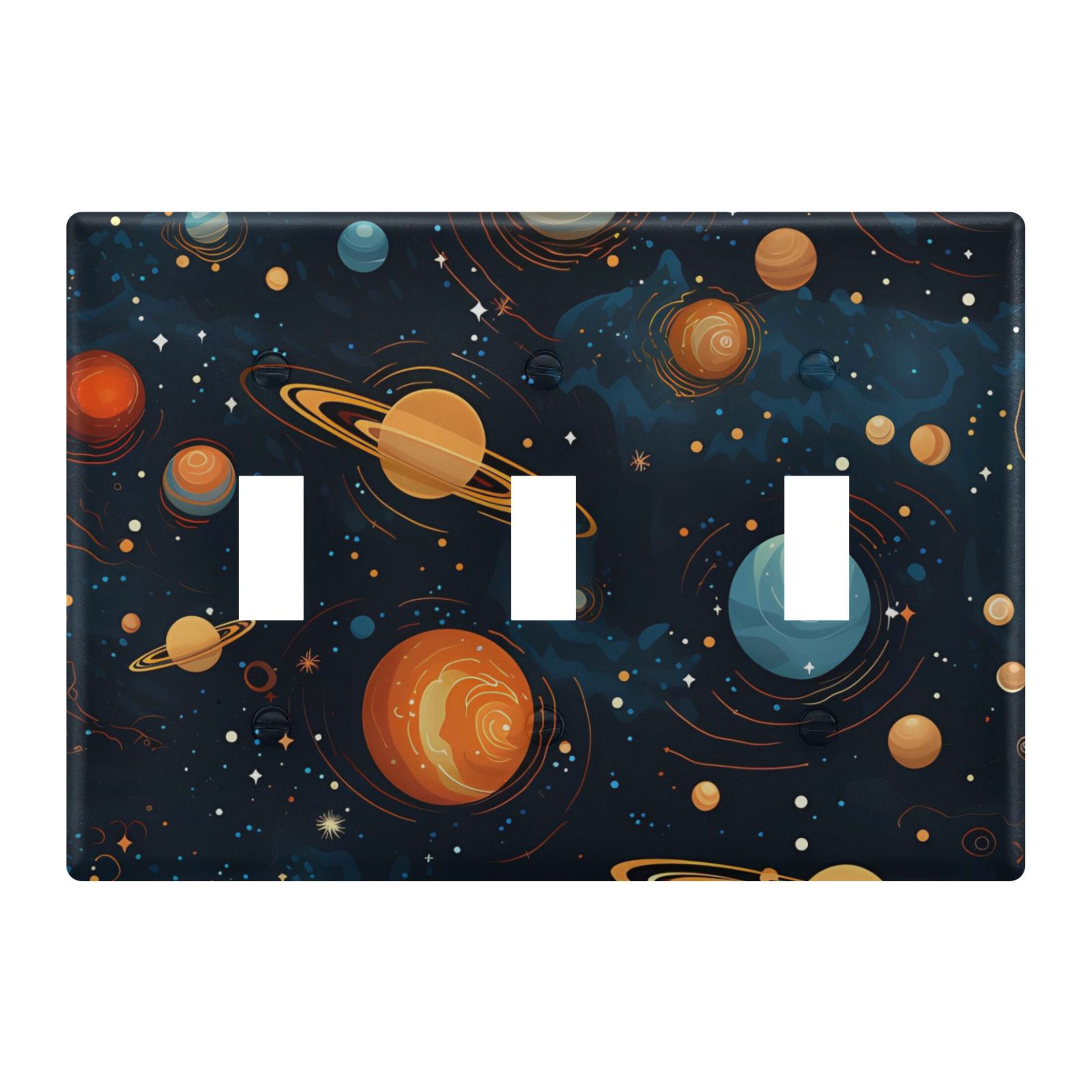 3 Gang Switch Covers Starry Sky Night Light Wall Plate Home Faceplate ...