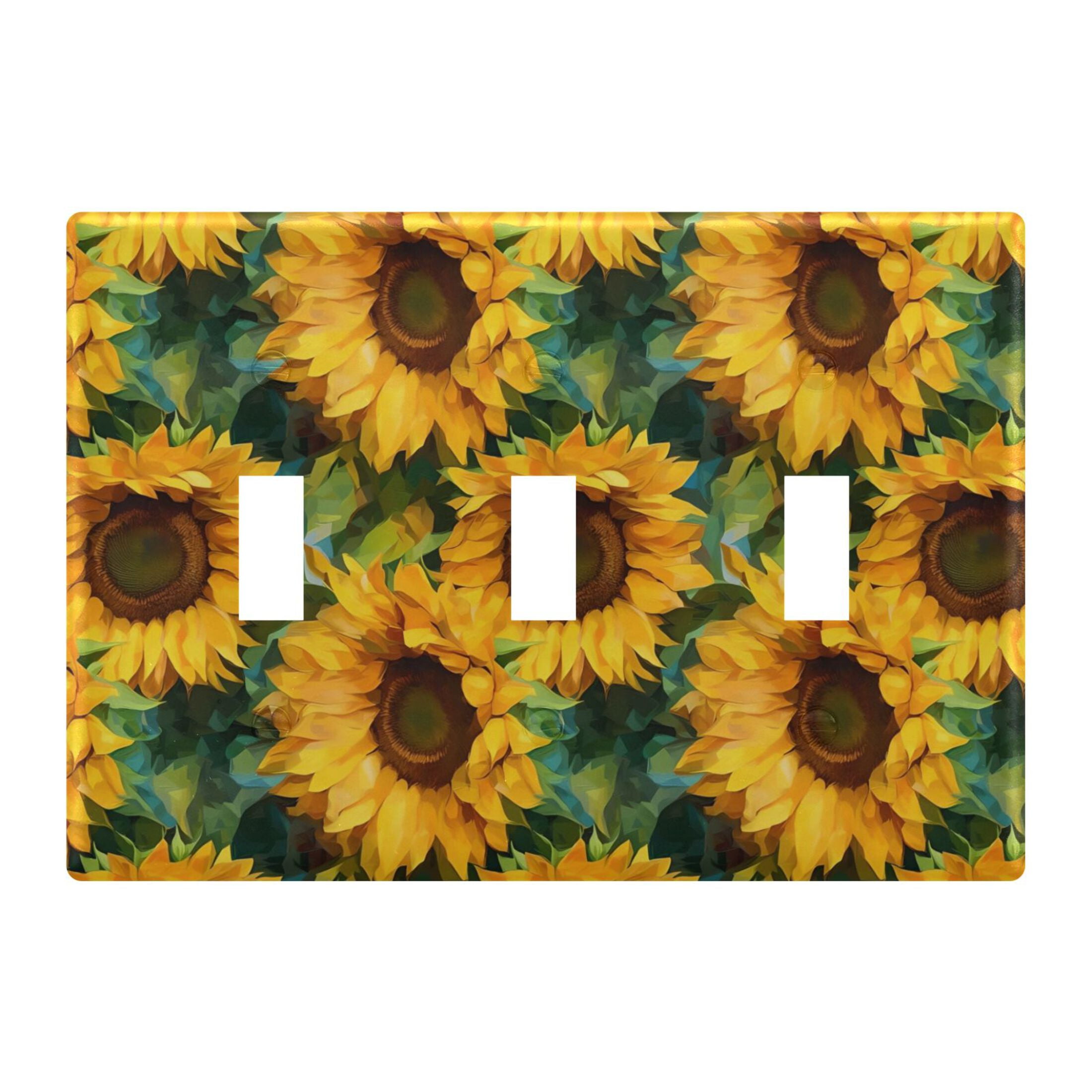 3 Gang Switch Covers Sunflowers Light Wall Plate Home Faceplate Switch ...