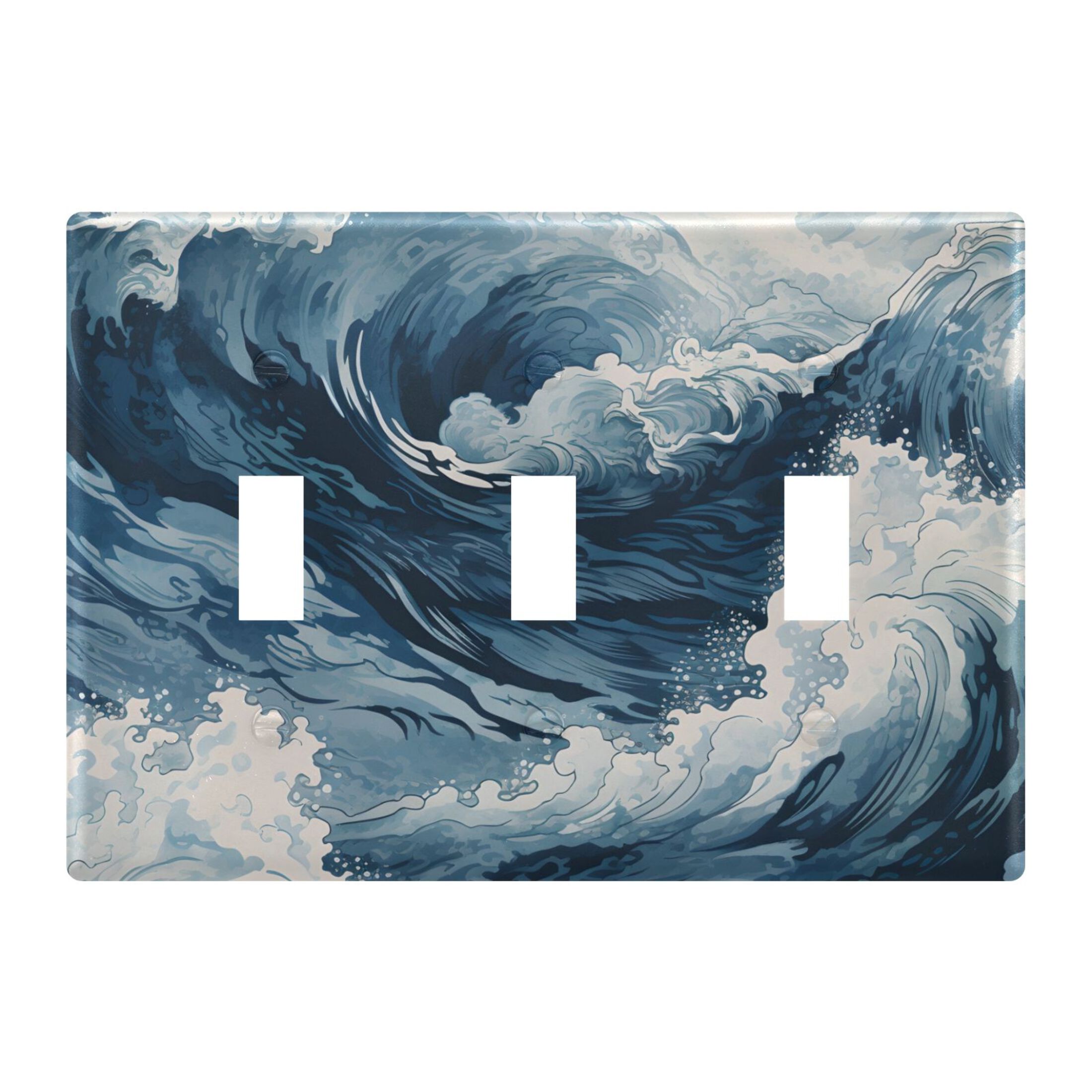 3 Gang Switch Covers Water Wave Light Wall Plate Home Faceplate Switch ...