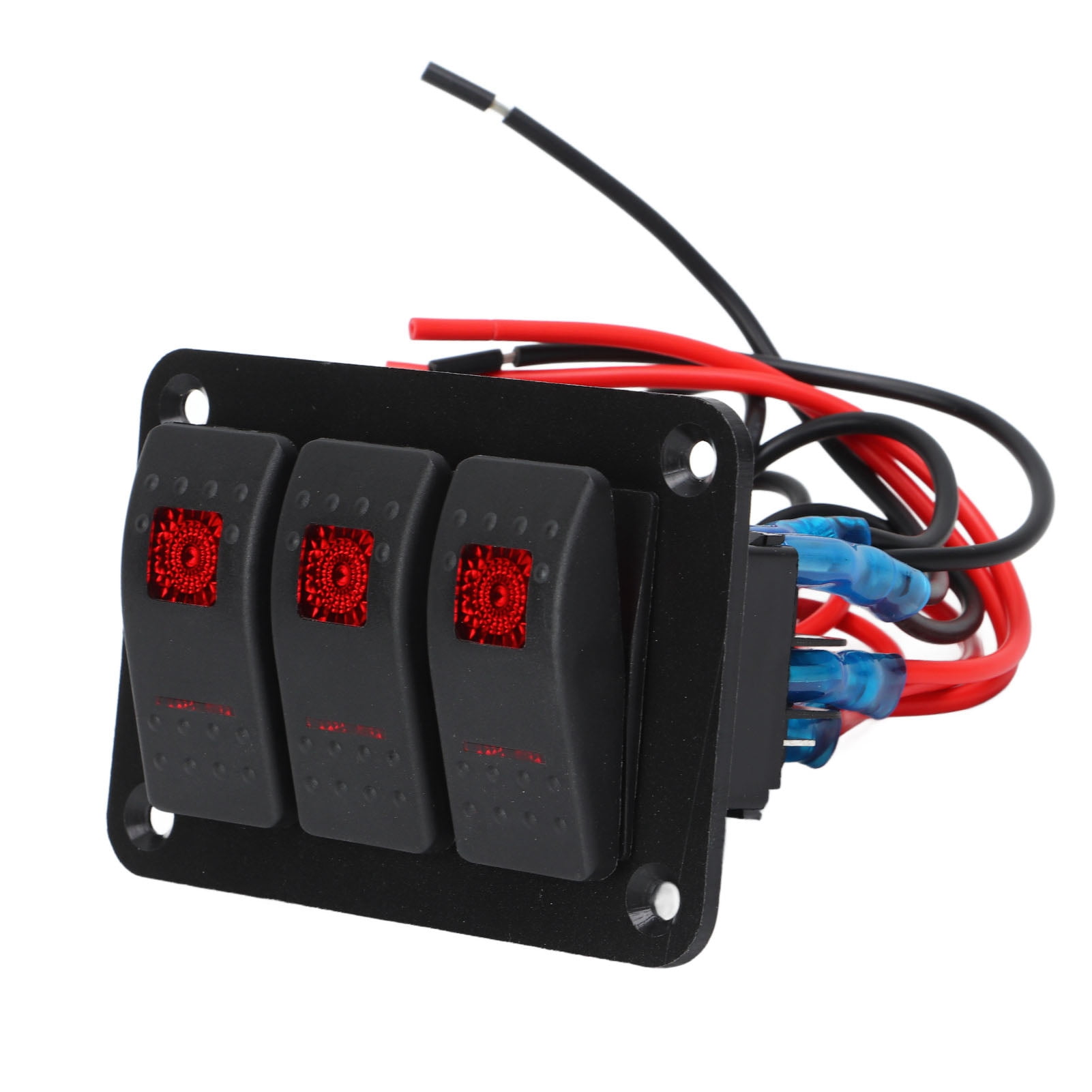 3 Gang Switch Panel Red Color Light Waterproof Corrosion Resisting ...