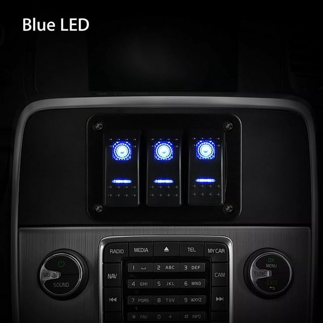 3 Gang Toggle Rocker Switch Panel Usb Car Boat Marine Rv Truck Blue Led ...