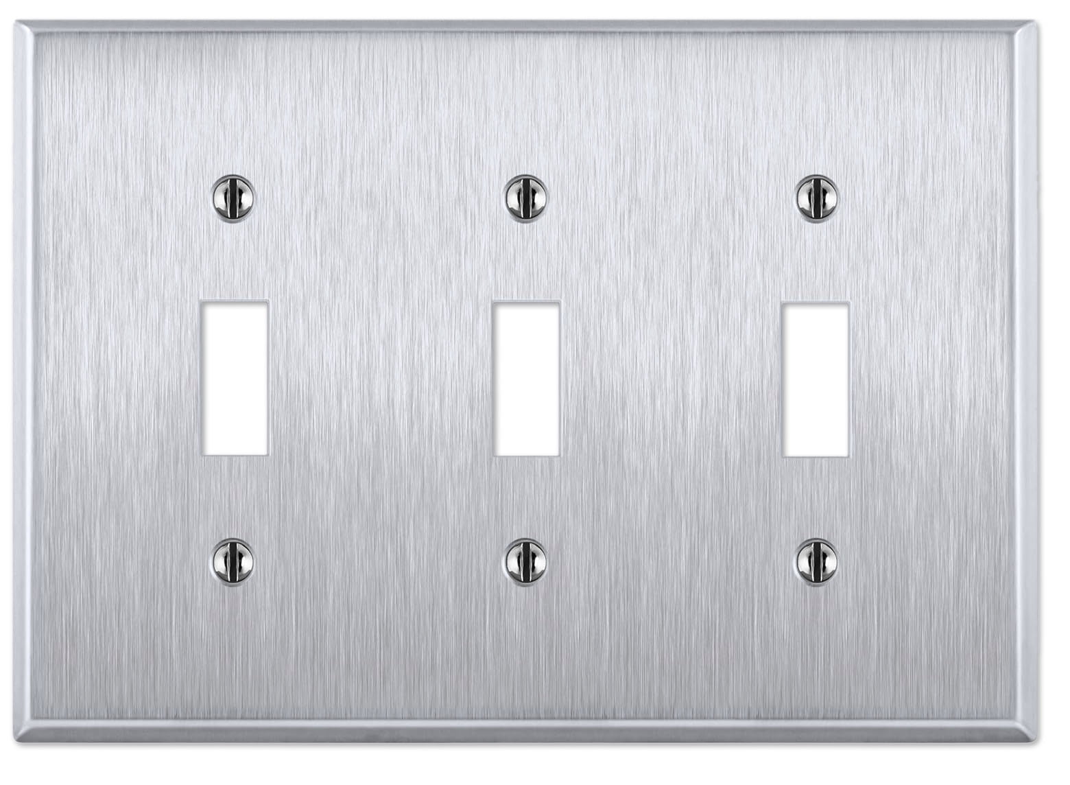 3 Gang Toggle Stainless Steel Light Switch Cover - Three Gang Wall ...