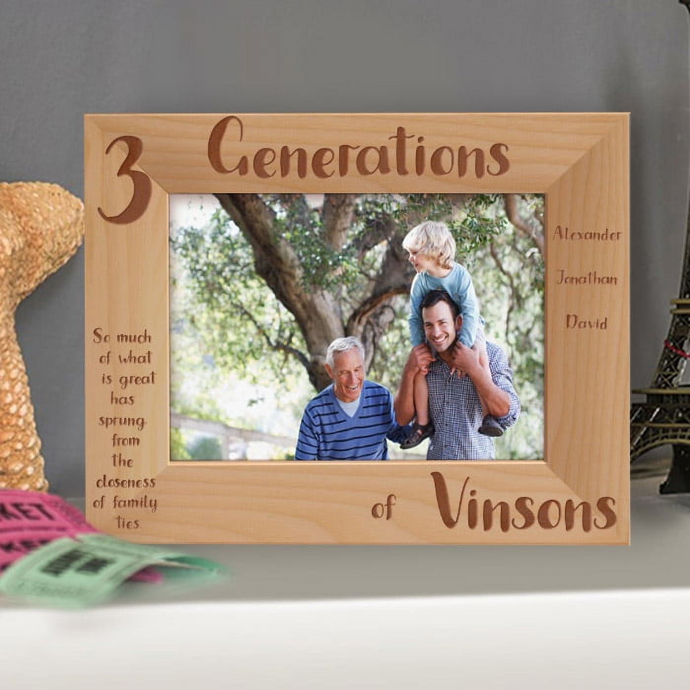 3 Generations of Sons Personalized Wooden Picture Frame-10" x 8" Brown ...