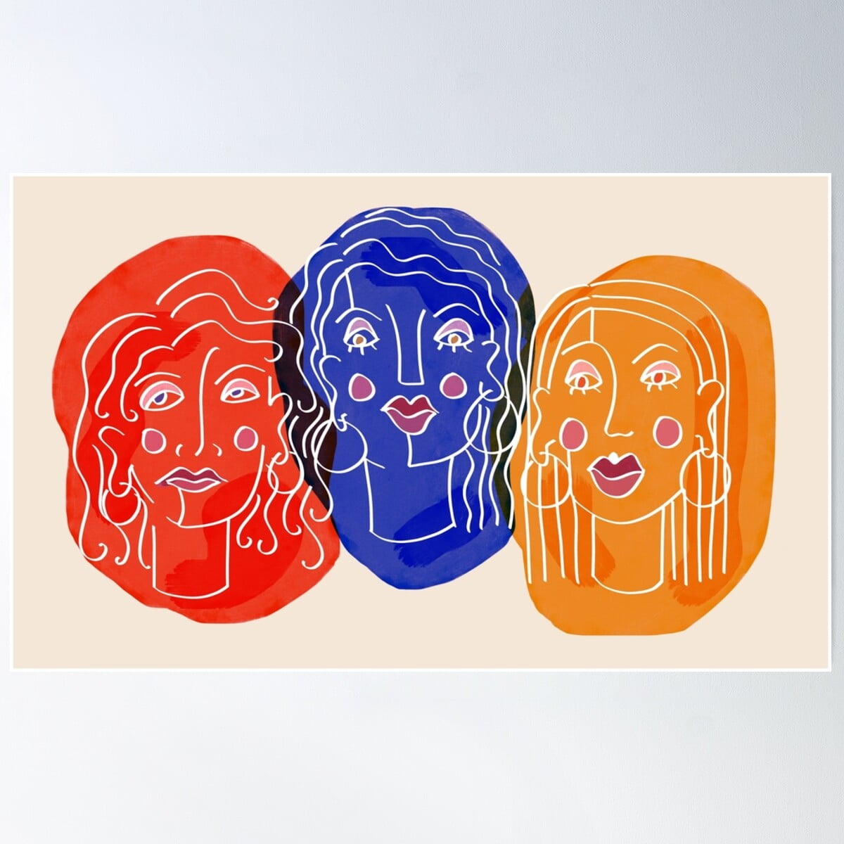 3 Girls Poster Wall Art, Modern Wall Decor For Living Room Bedroom ...