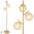 3-Globe Floor Lamp, Freestanding Tree Lamp w/Foot Switch & 3 E26 Bulb ...