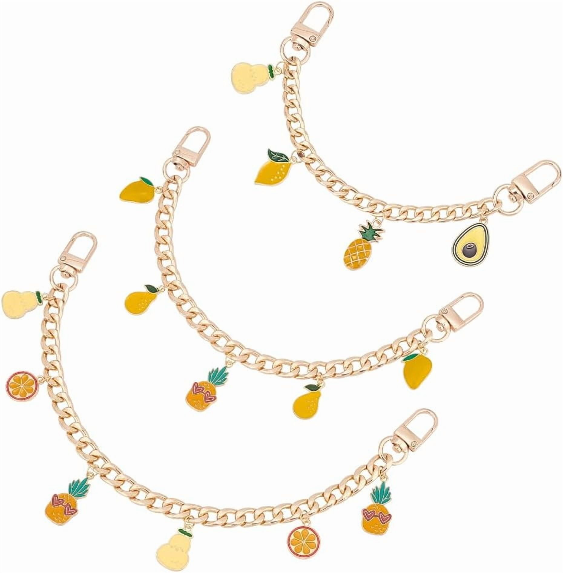3 Gold Decorative Bag Chains 8~11.8 inch Bag Strap Chain with Fruit ...