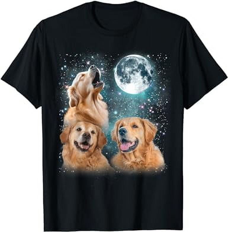 3 Golden Retriever Moon Howling Funny For Men, Women T-Shirt - Walmart.com