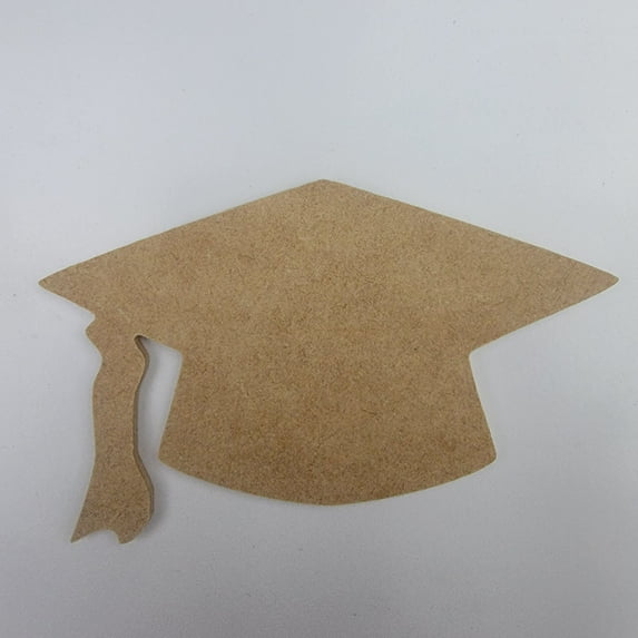 3" Graduation Cap, Unfinished MDF Art Shape by Wooden Craft Cutouts, 1 ...