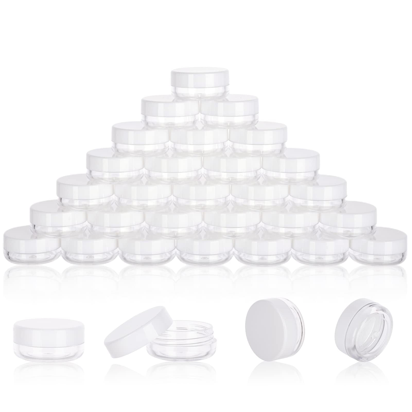 3 Gram Sample Containers with Lids, 100 Count Tiny Sample Jars, Empty ...