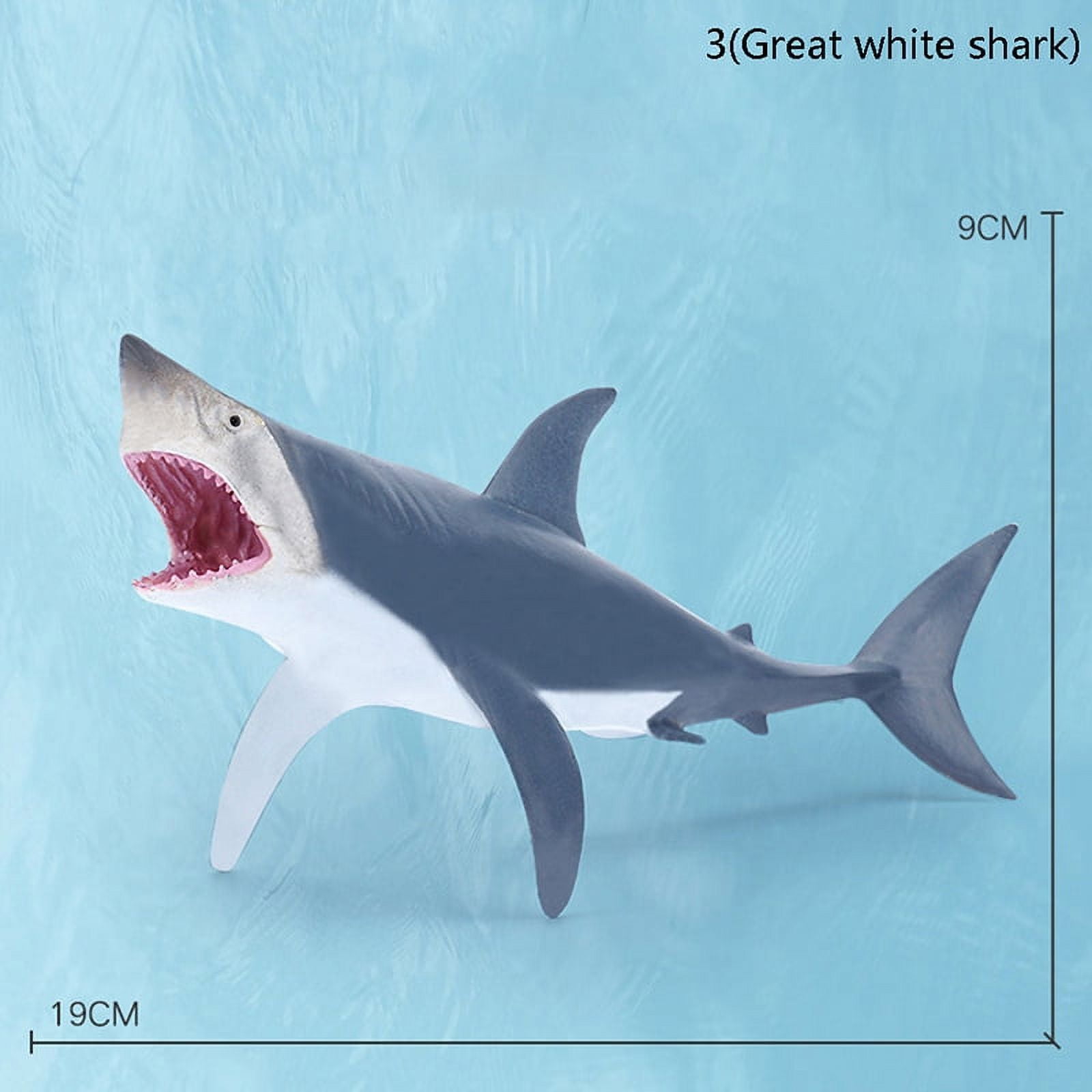 (3(Great white shark)) Simulation Marine Sea Life Figurines Action ...