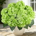 3 Green Artificial Hydrangea Flowers, Indoor Outdoor Home Wedding Party ...
