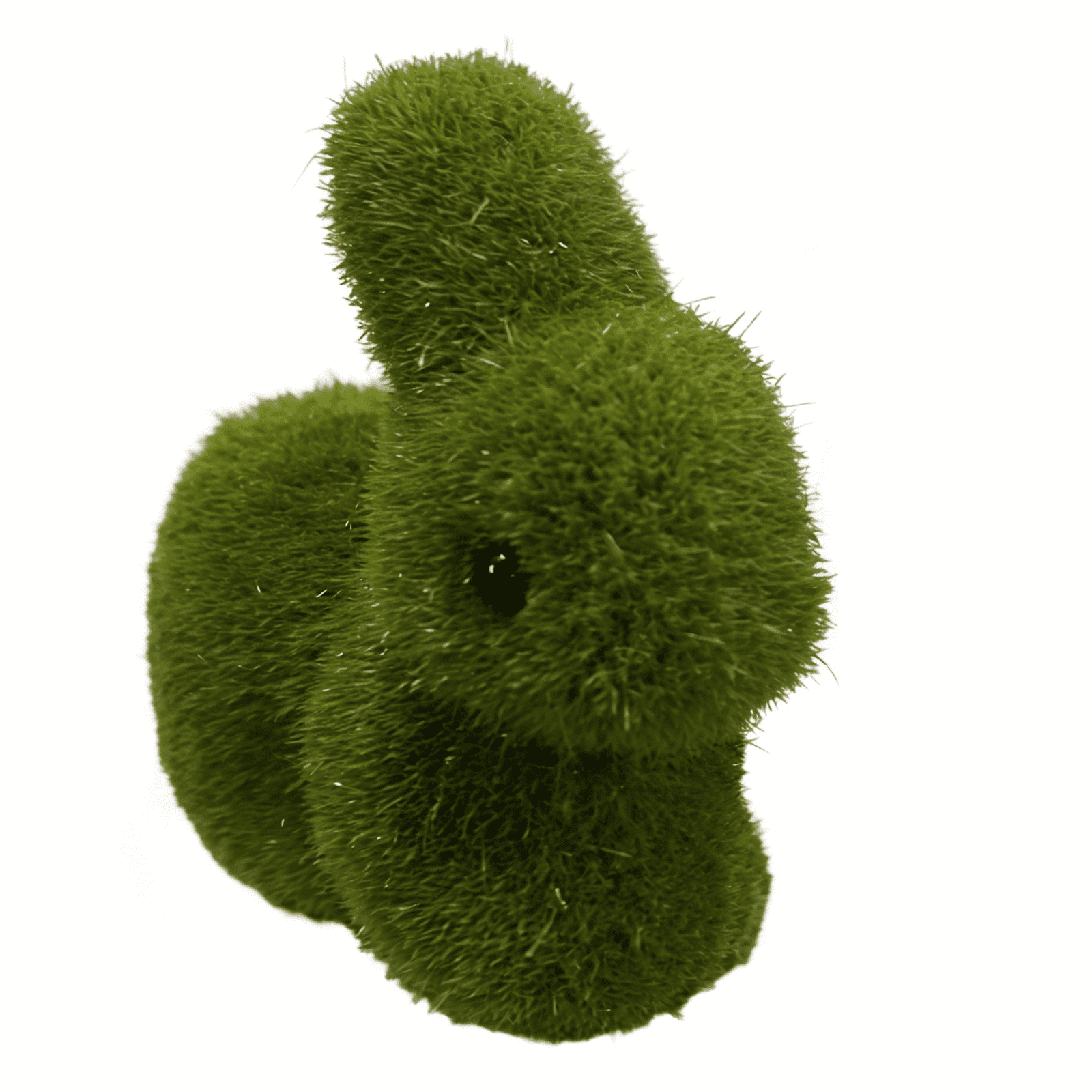 3" Green Moss Easter Bunny Sculptures - 3D Flocked Rabbit Figurines ...