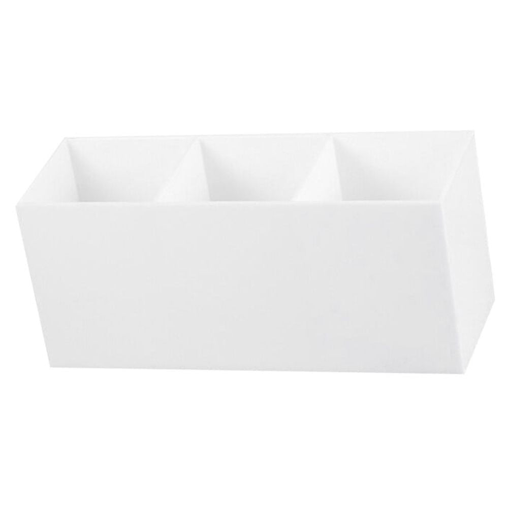 3-Grid Makeup Brushes Storage Box Desktop Brushes Holder Eyebrow Pencil ...