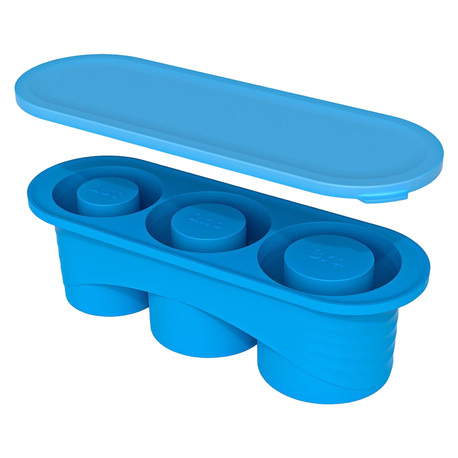 3 Grid Silicone Maker with Lid Hollow Cylinder Moulds 3 Compartment Ice ...