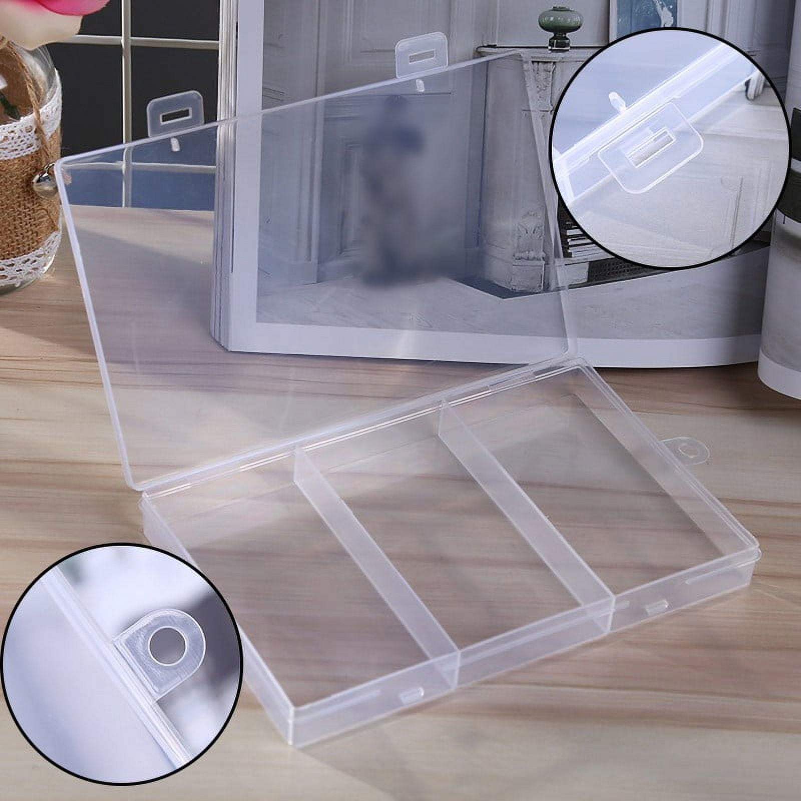 3 Grids Plastic Clear Jewelry Organizer Fishing Gear Storage Box ...
