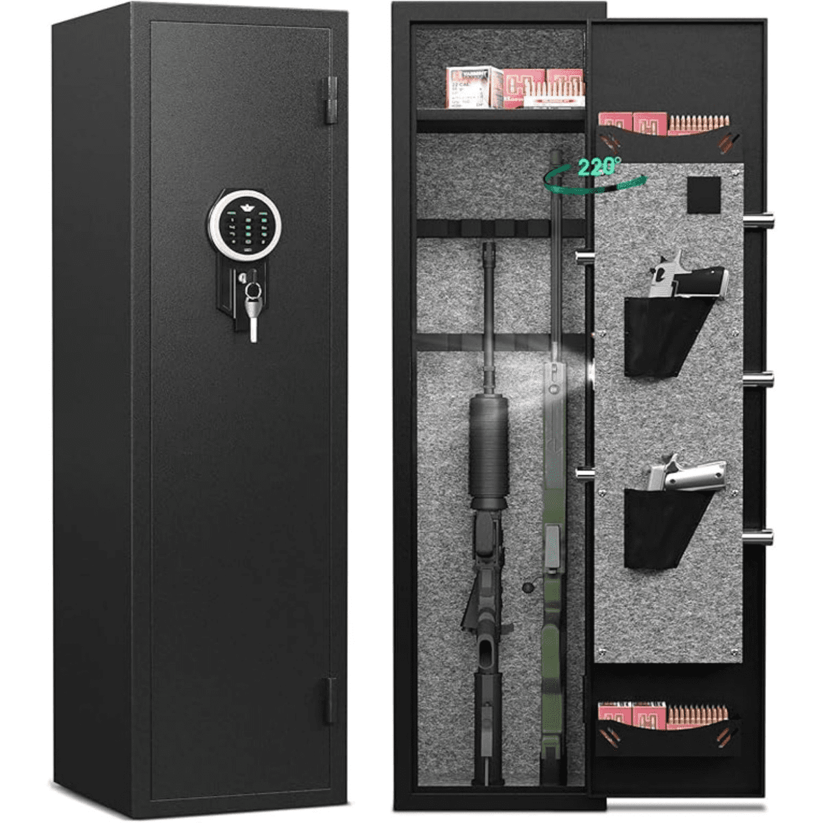 3 Gun Safe, Quick Access Digital Rifle Gun Safes for Home Rifle and ...