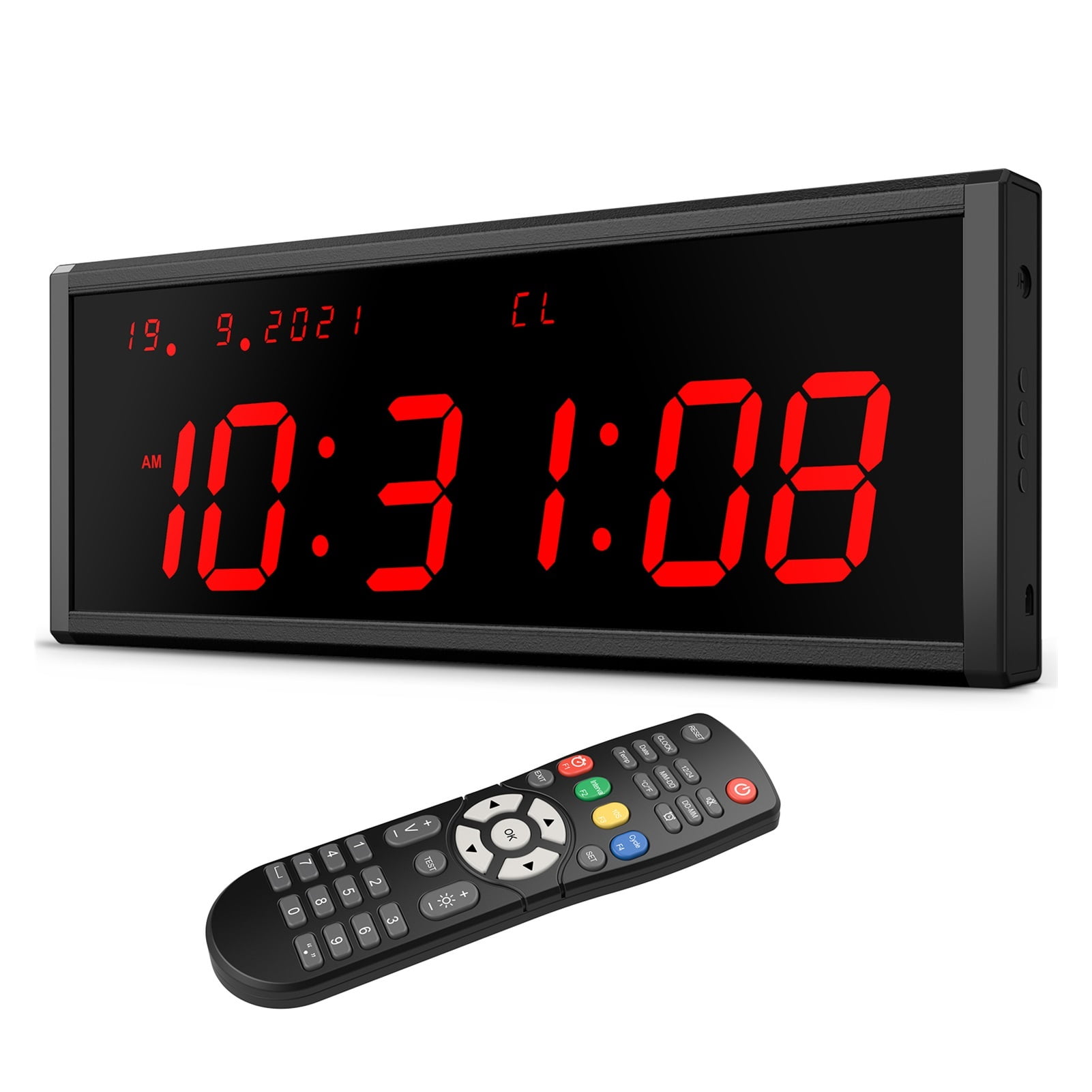 3" Gym Timer Big LED Interval Workout Wall Clock with Time & Date ...