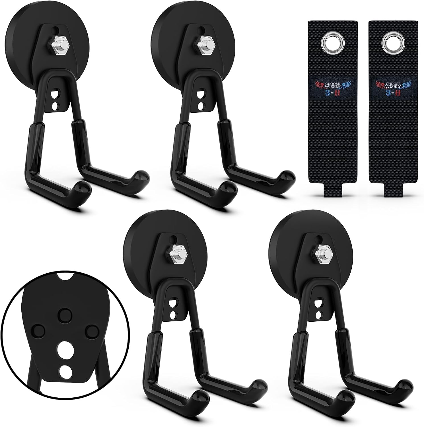 3-H Hook Magnets Heavy Duty 4 Pack,Large Strong Magnetic Hooks for ...
