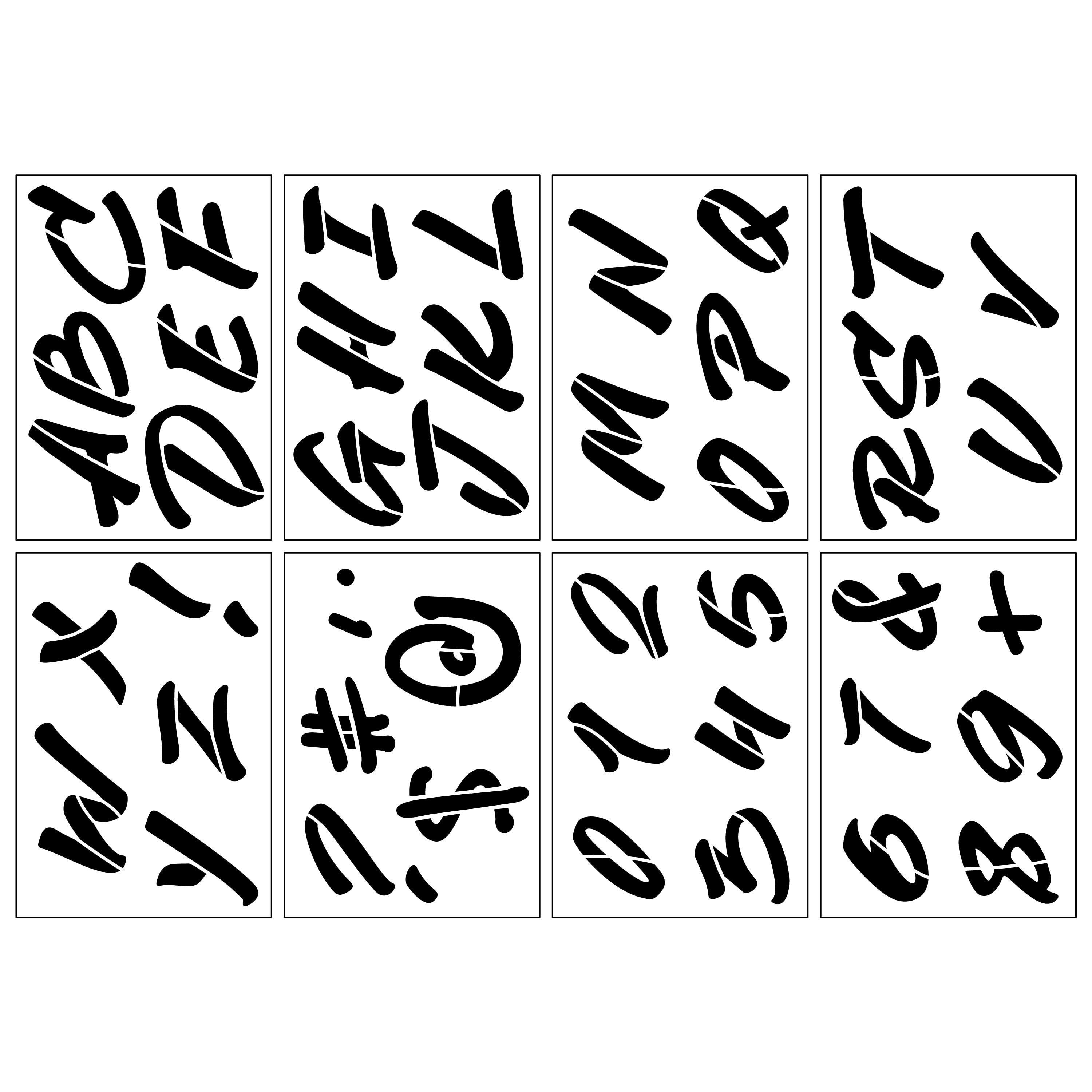3" Handwritten Alphabet Stencils by Craft Smart - 45 designs - Walmart.com