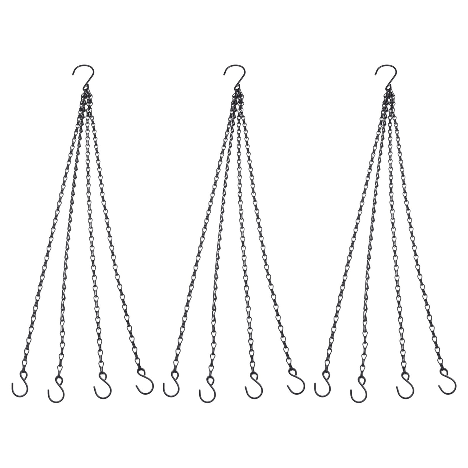 3× Hanging Baskets Chains 4 Leads Hanging Chains 23.5\ Long Flower Pot ...