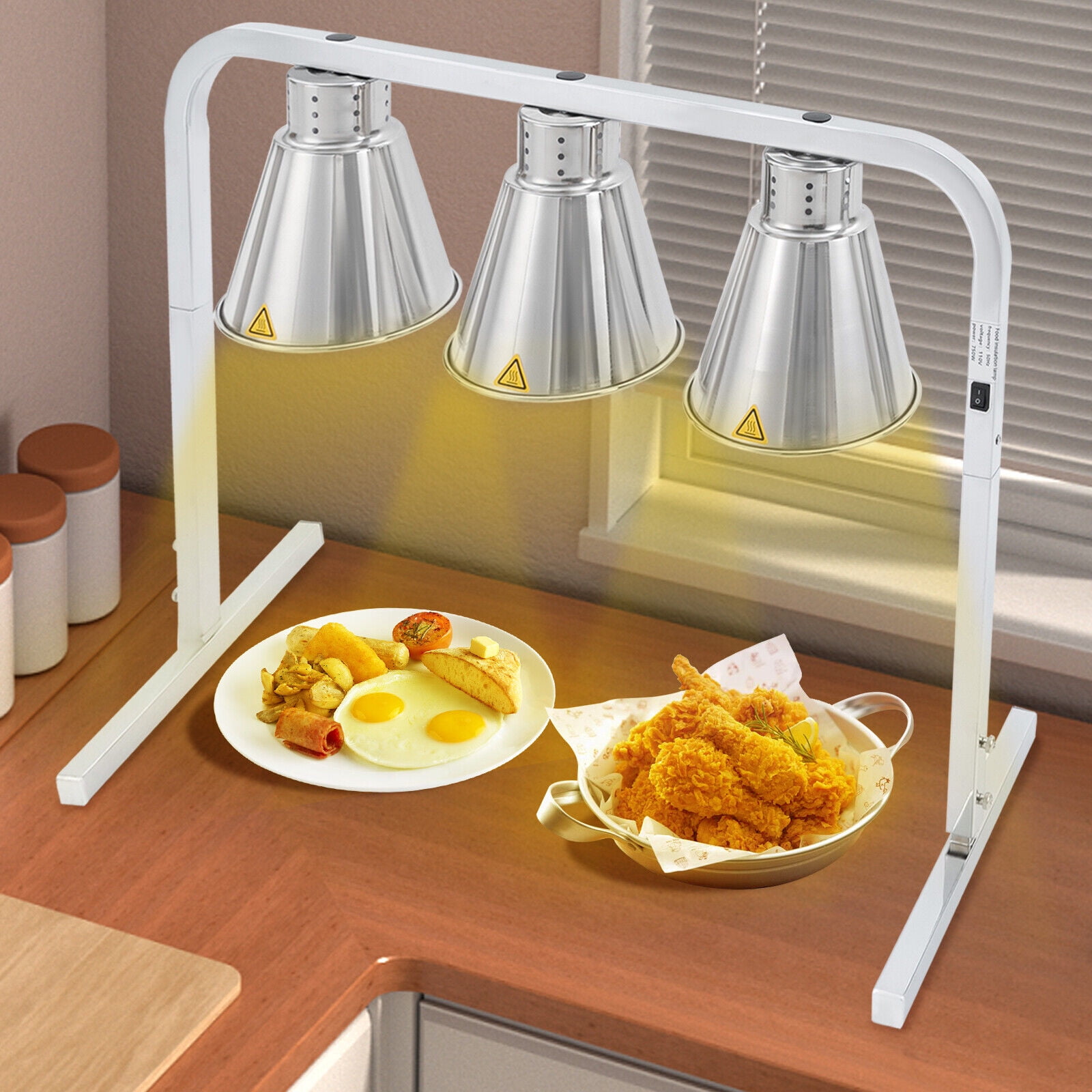 3-Head Food Heat Lamp, Food Warming Lamp with Height-Adjustable 20.28 ...