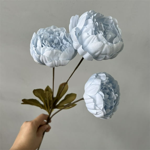 3-Head Reunion Peony Artificial Flowers With Baked Edges, Hibiscus And ...
