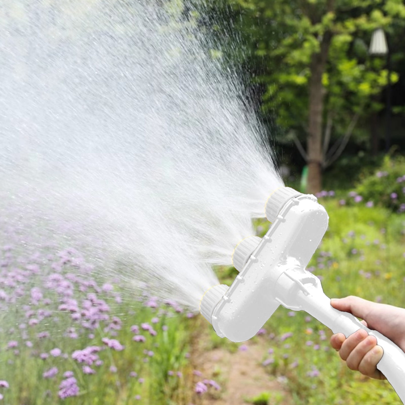 3-Head Rotating Garden Shower Sprayer: Powerful Atomizing Nozzle ...