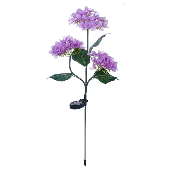 3 Head Solar Flower Light, Purple Outdoor LED Landscape Lamp, Garden ...