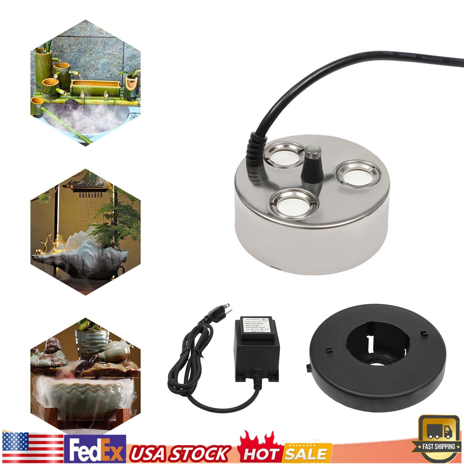 3 Head Ultrasonic Humidifier Hydroponics 900ml/H Grow Room Mist Maker ...