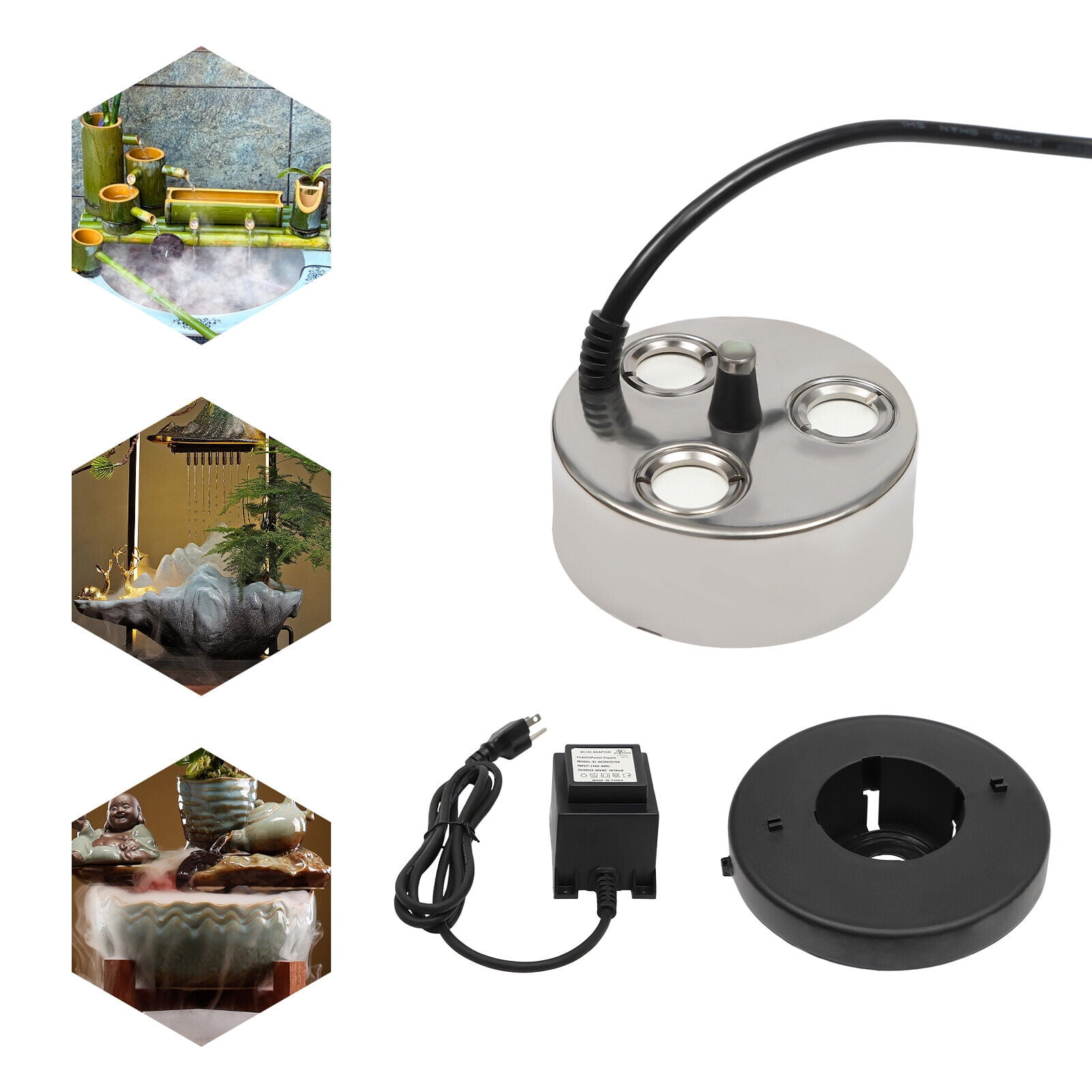 3 Head Ultrasonic Mist Maker Fogger Fog Water Pond Air Humidifier with ...