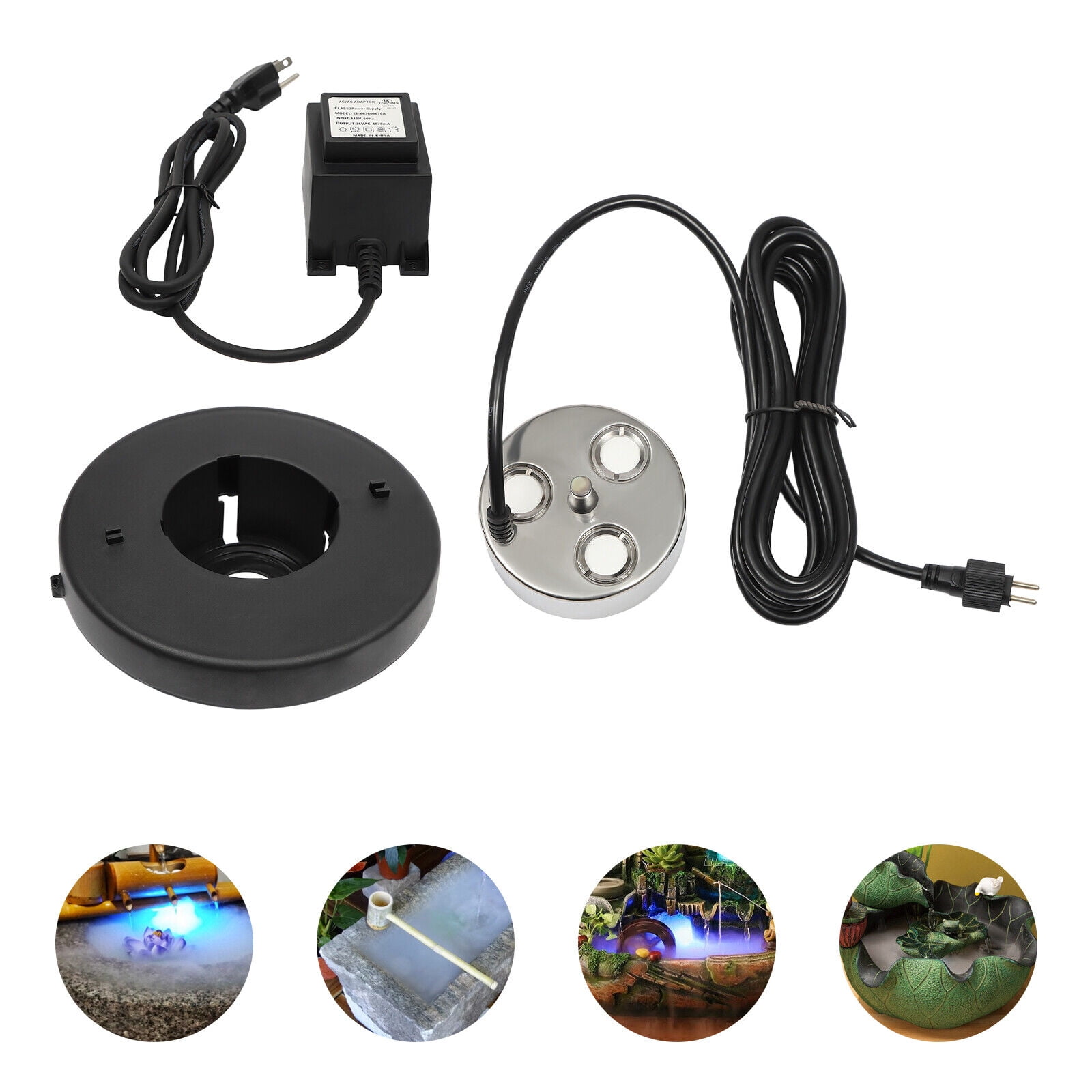 3-Head Ultrasonic Mist Maker Fogger Water Fountain Pond Atomizer ...