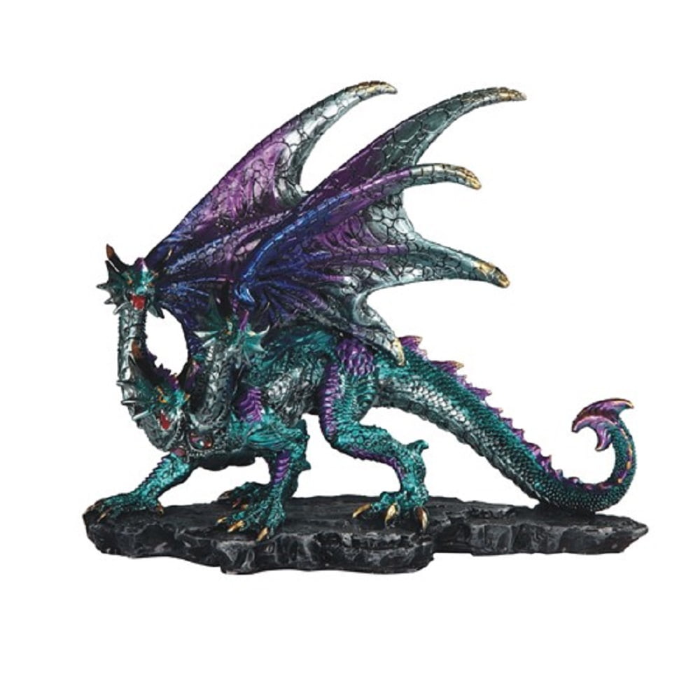 3 Headed Blue Dragon Figurine 10 Inches Wide - Walmart.com